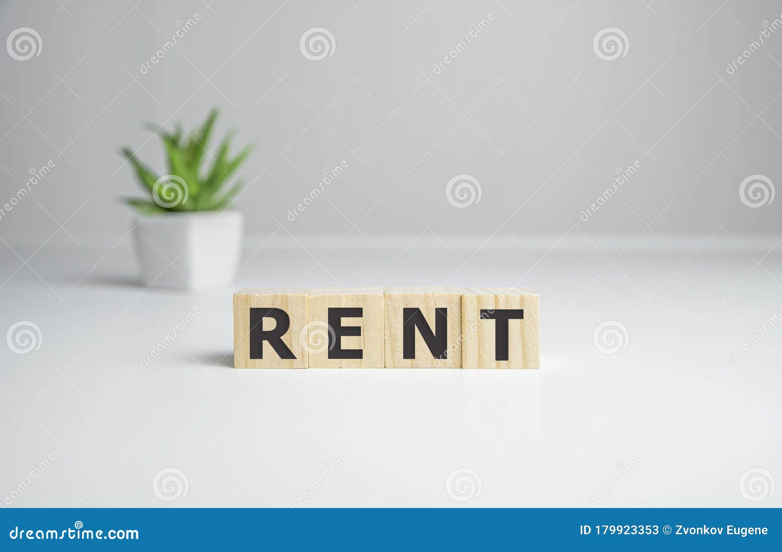 Rent Word on Wooden Cubes, White Background Stock Image - Image of idea ...