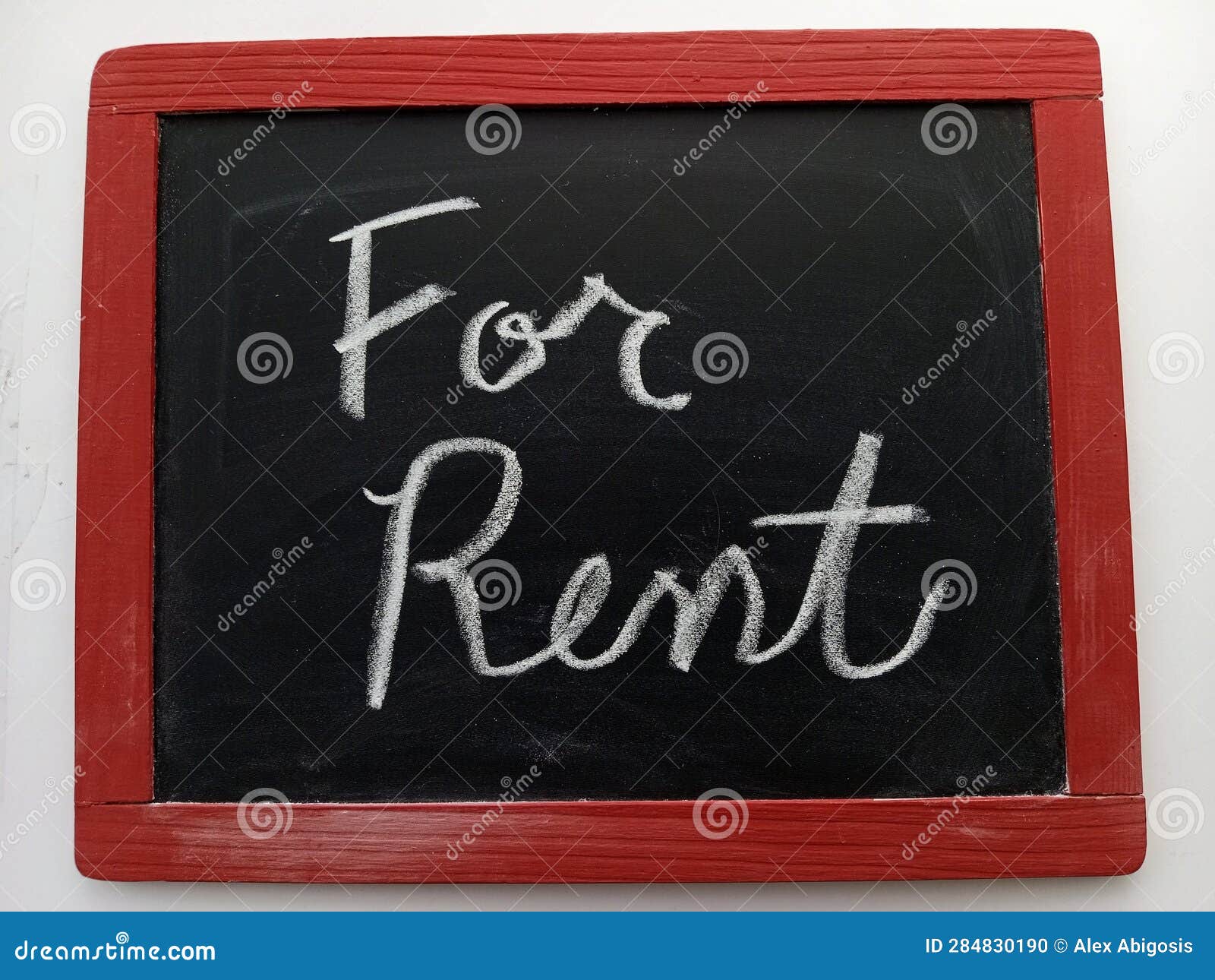For Rent Written on a Chalkboard Stock Photo - Image of poster ...