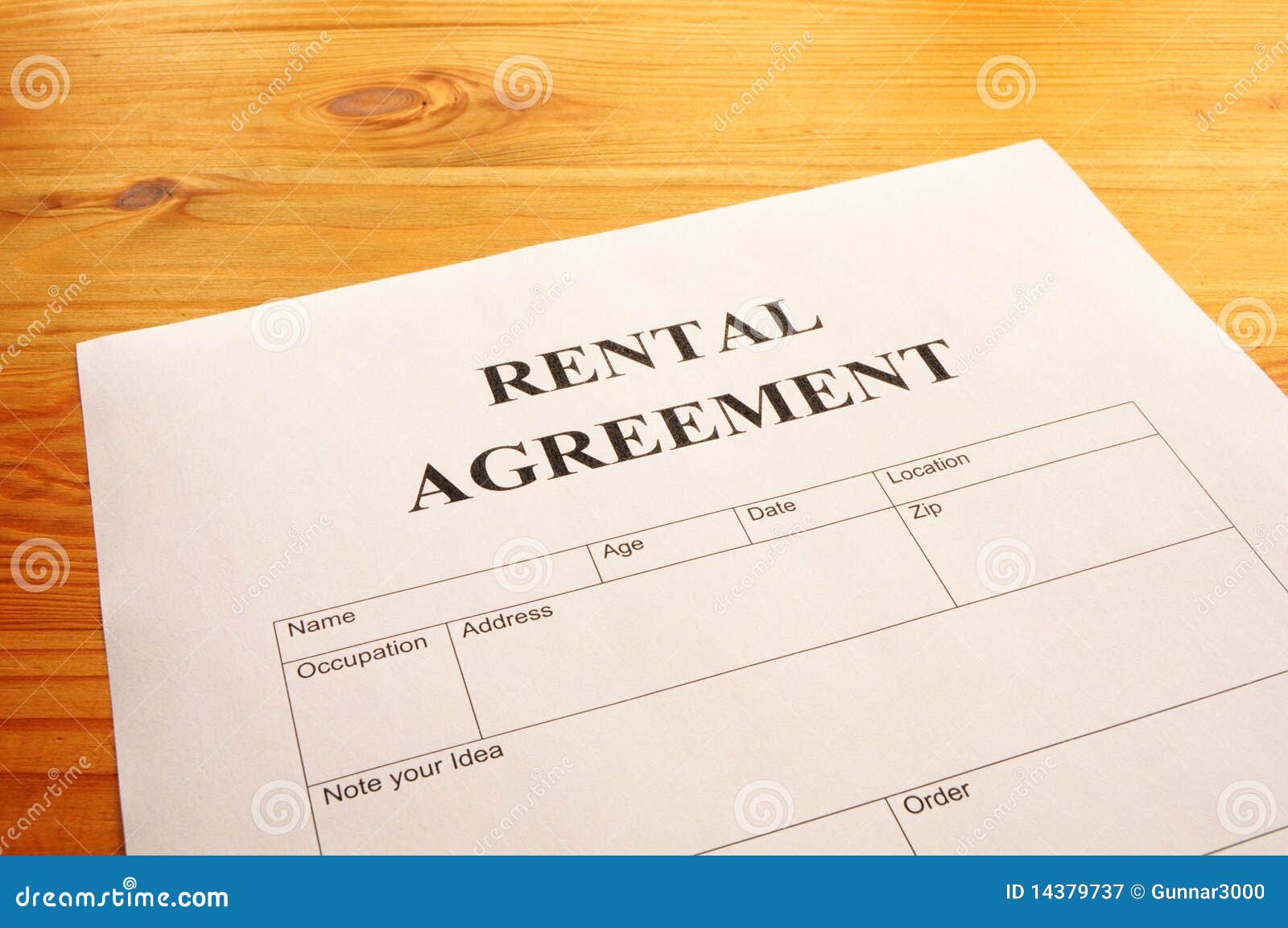 Rental Agreement Paper Formular With Floor Plan Royalty-Free Stock ...