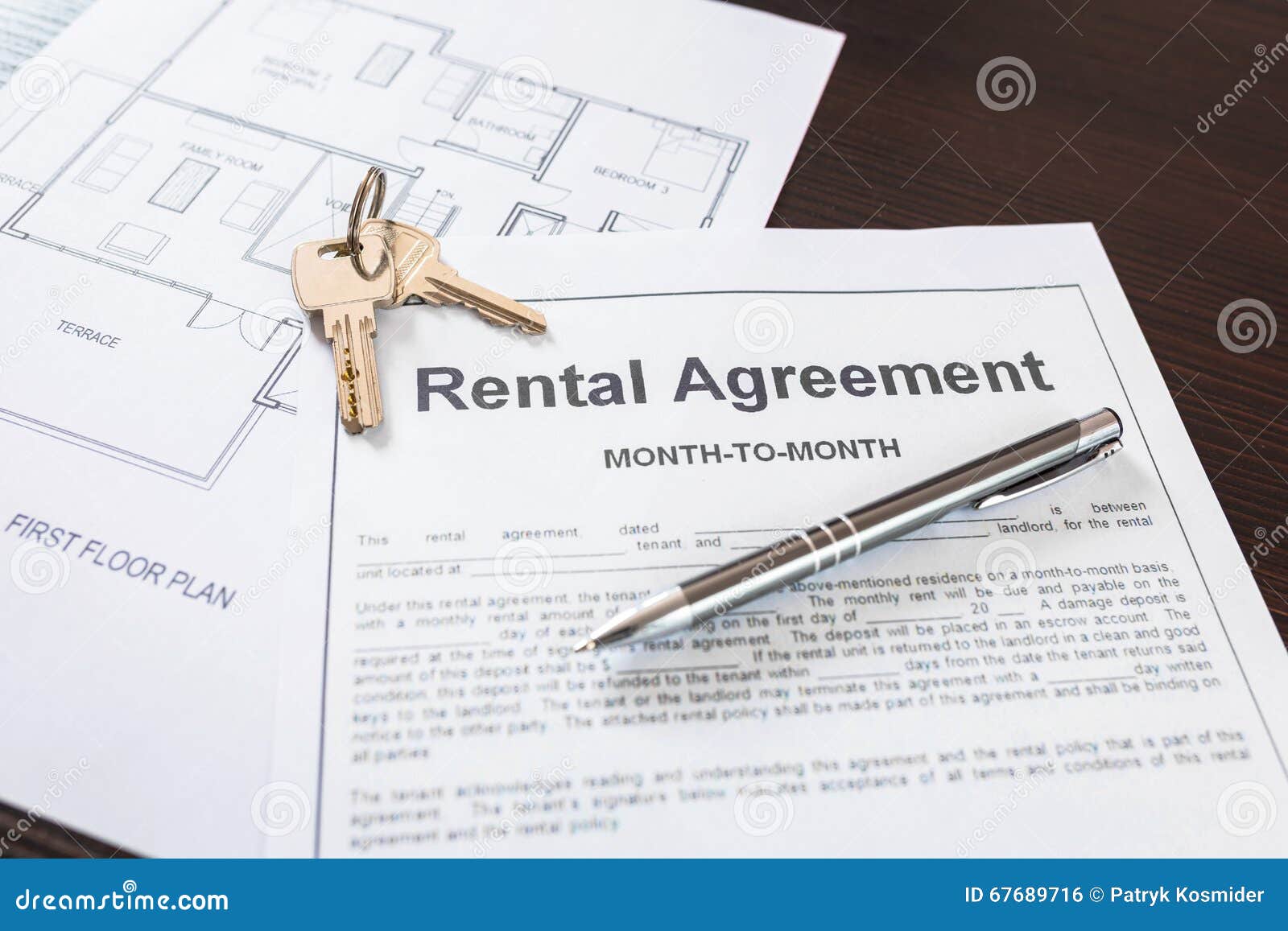 Rental agreement contract stock photo. Image of estate - 67689716