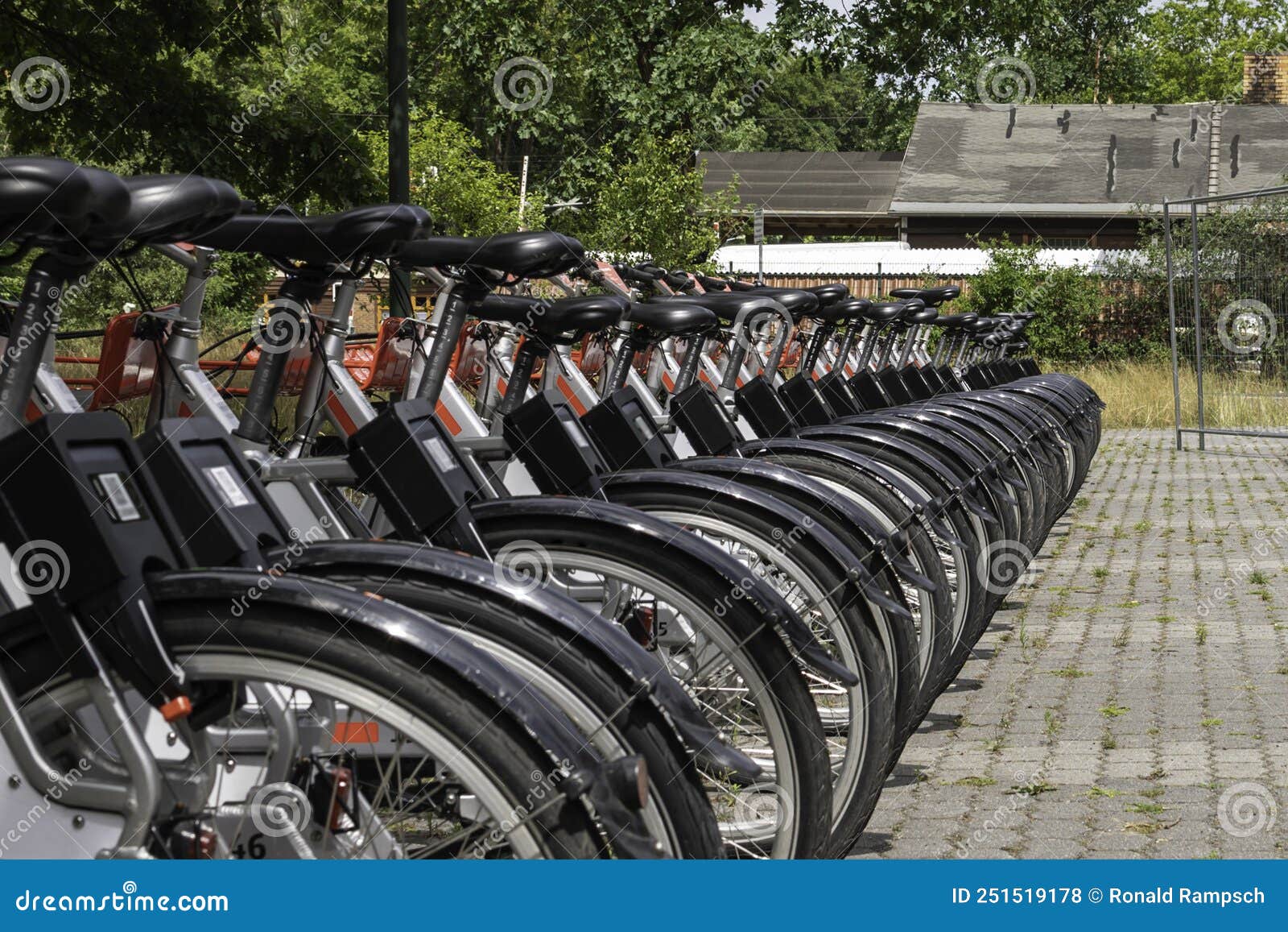 Rental Bikes in a Bike Rack Editorial Stock Photo - Image of urban ...