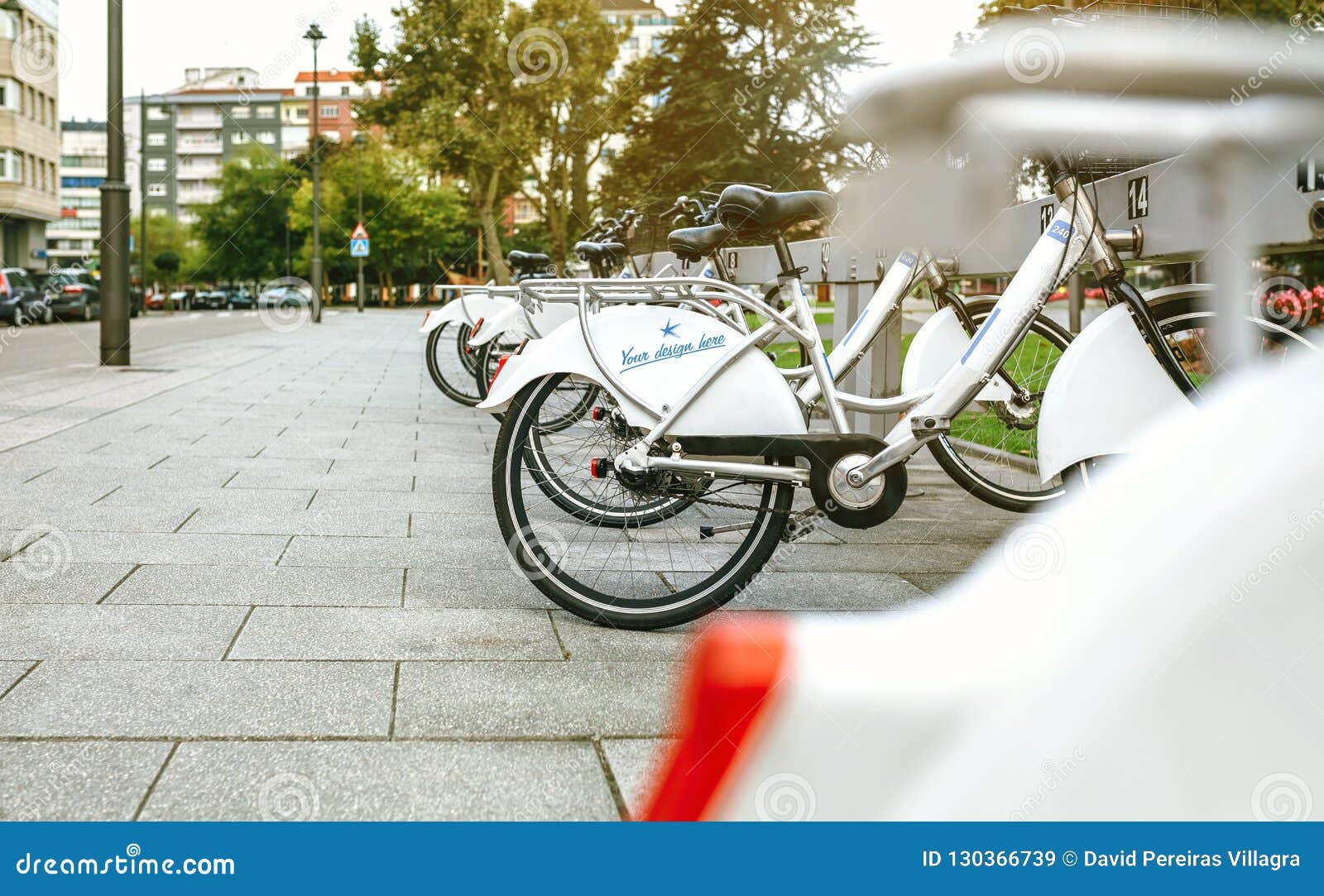 Rental Bikes with Customizable Design Editorial Stock Image - Image of ...
