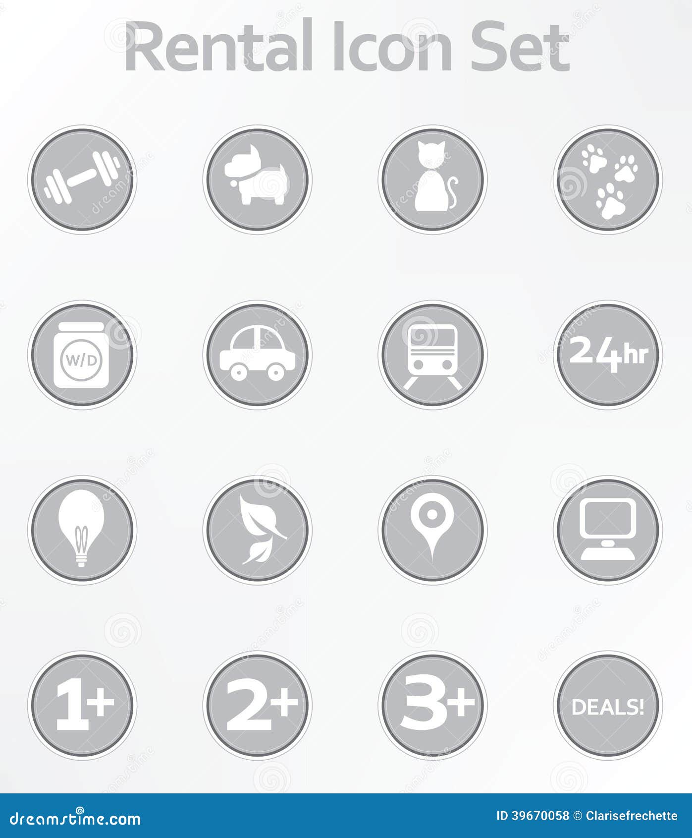 Rental Icon Set stock vector. Illustration of computer - 39670058