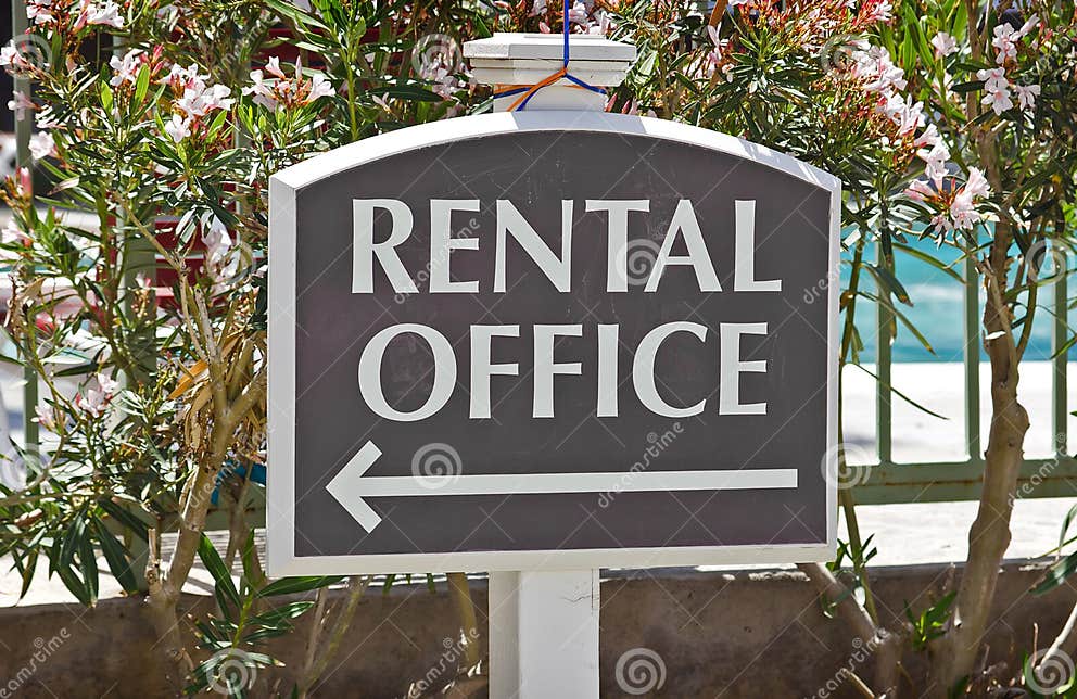 Rental Office Sign stock photo. Image of directing, message - 29665232