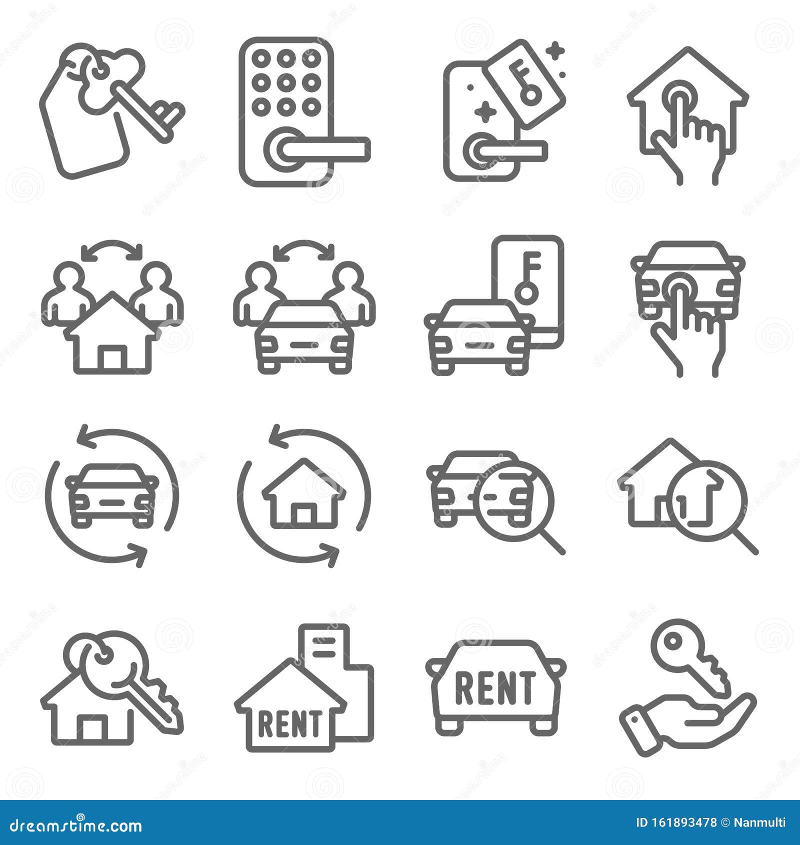 Rental Real Estate Auto Mobil Icons Set Vector Illustration. Contains ... Rental Real Estate Auto Mobil Icons Set Vector Illustration. Contains ...