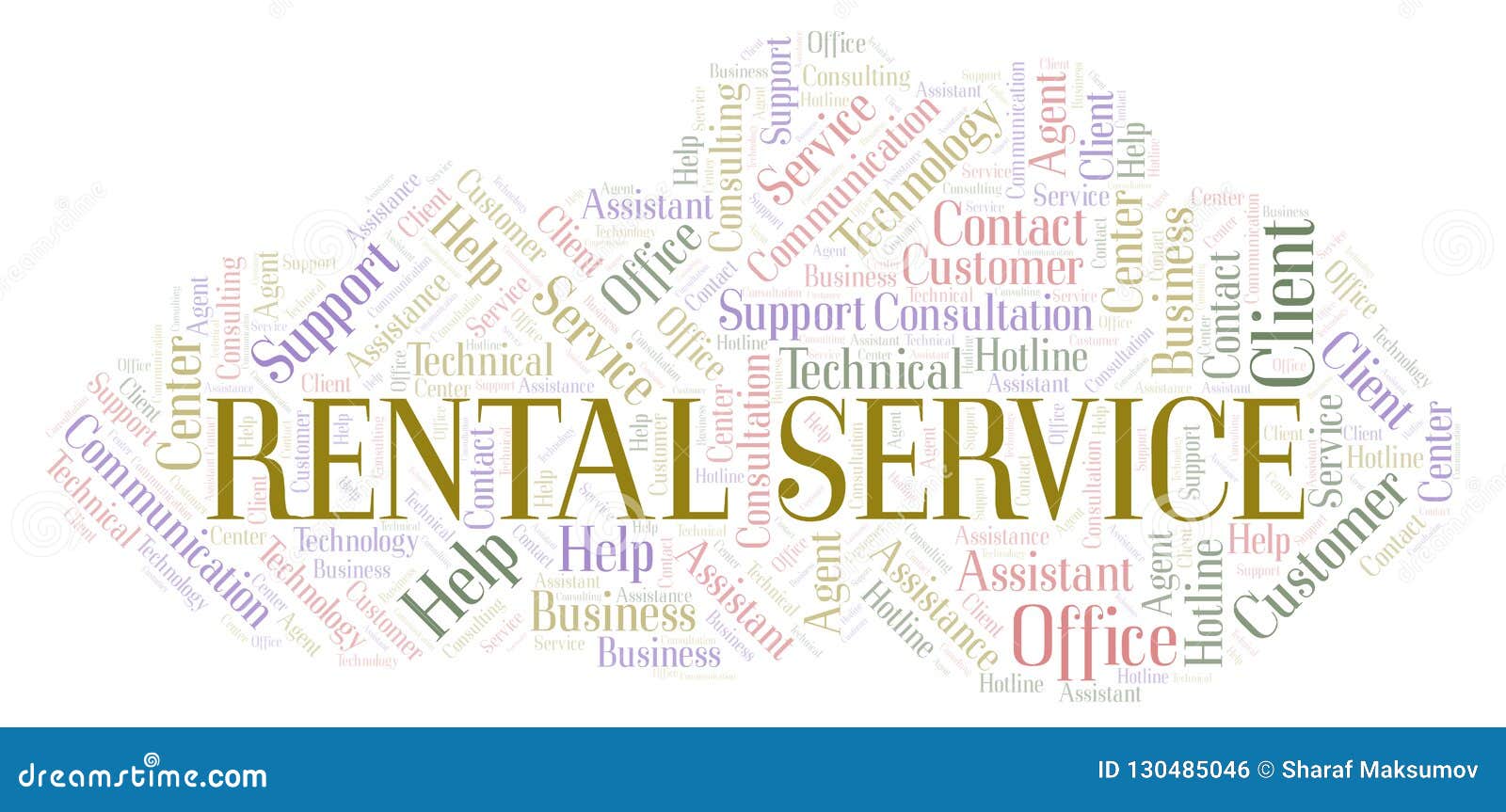 Rental Service word cloud. stock illustration. Illustration of colors ...