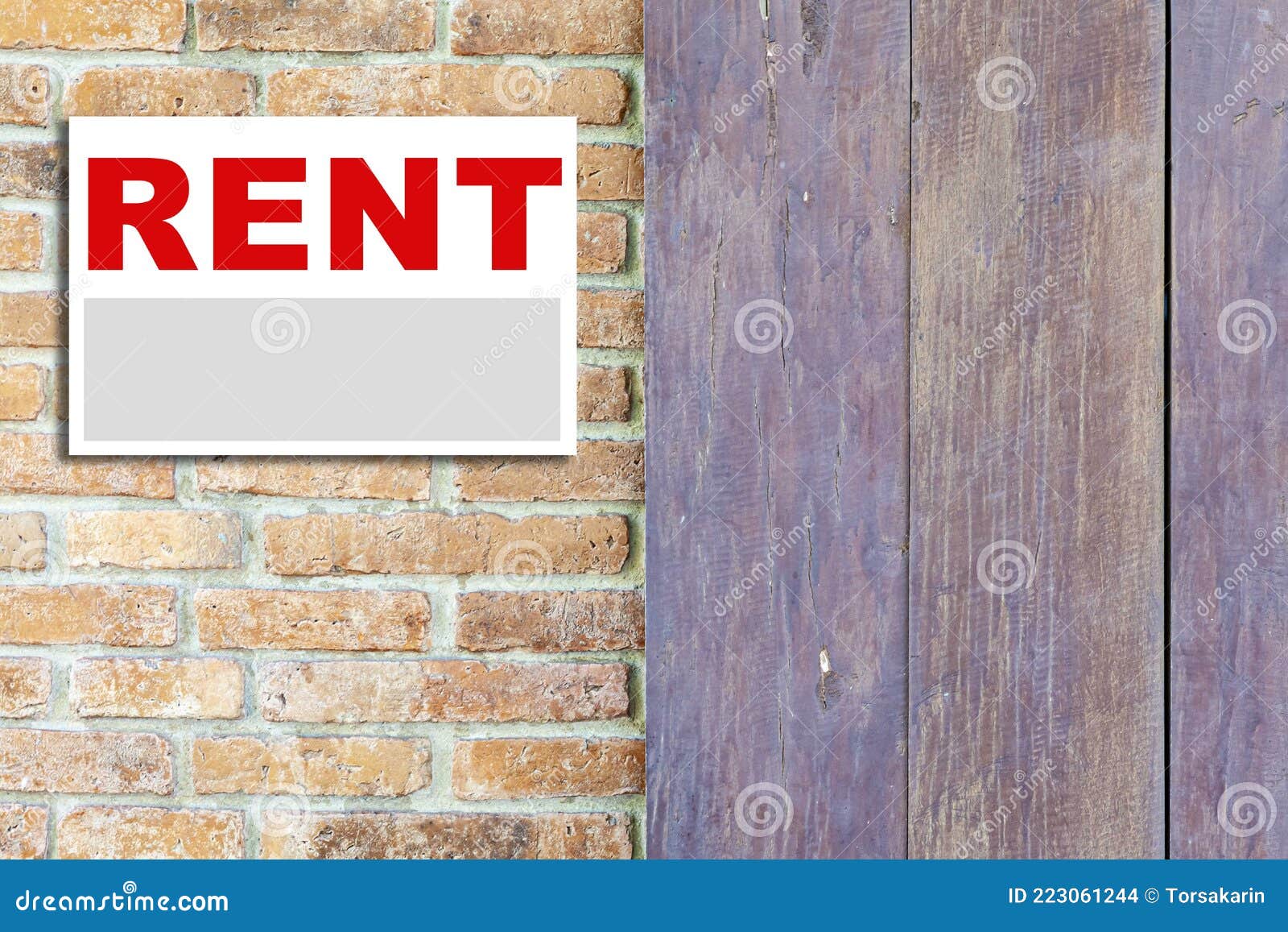 Rental Sign Attached To the Front of Shop Stock Photo - Image of ...