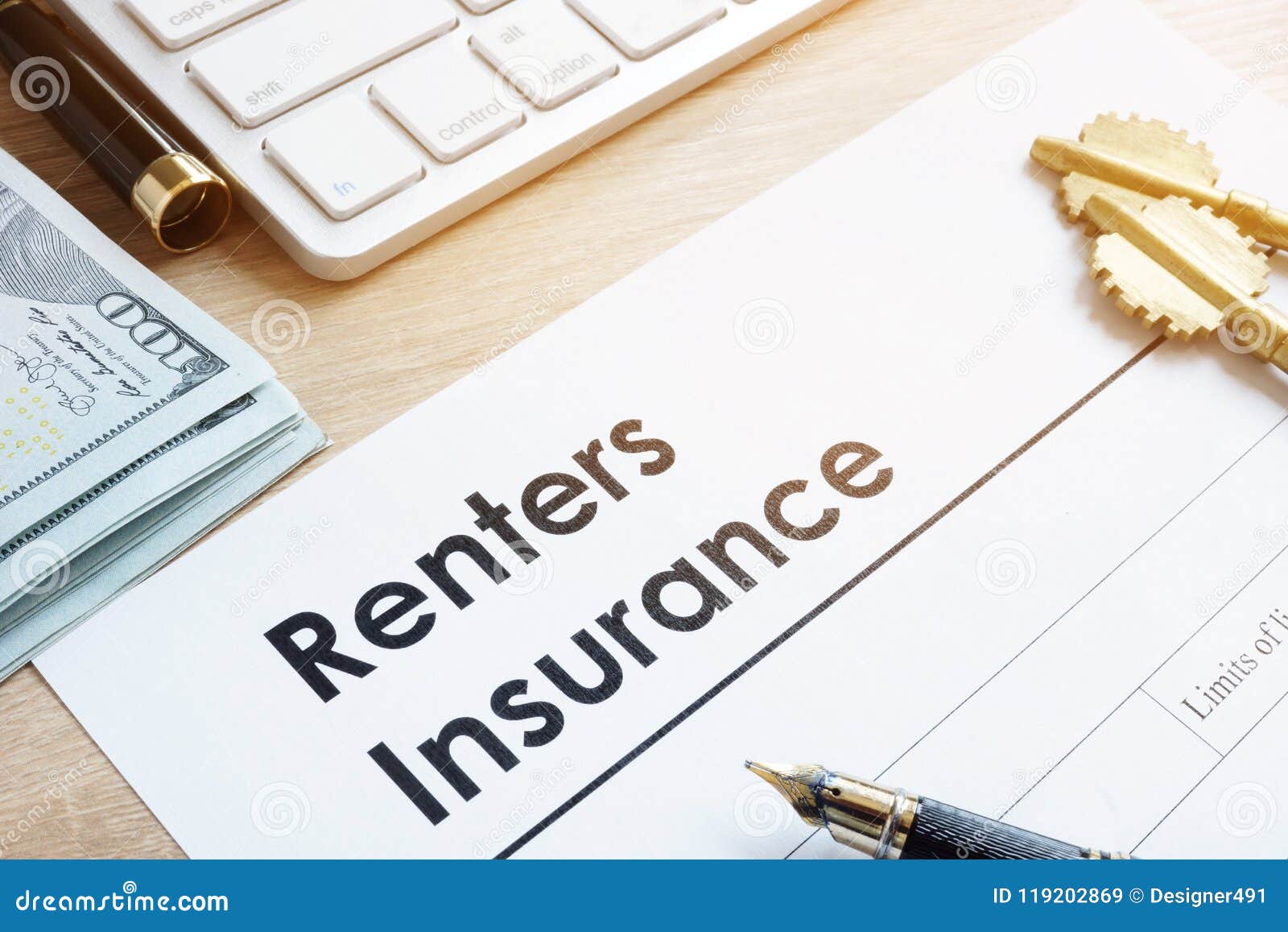 Renters Insurance Form on a Table. Stock Image - Image of housing ...