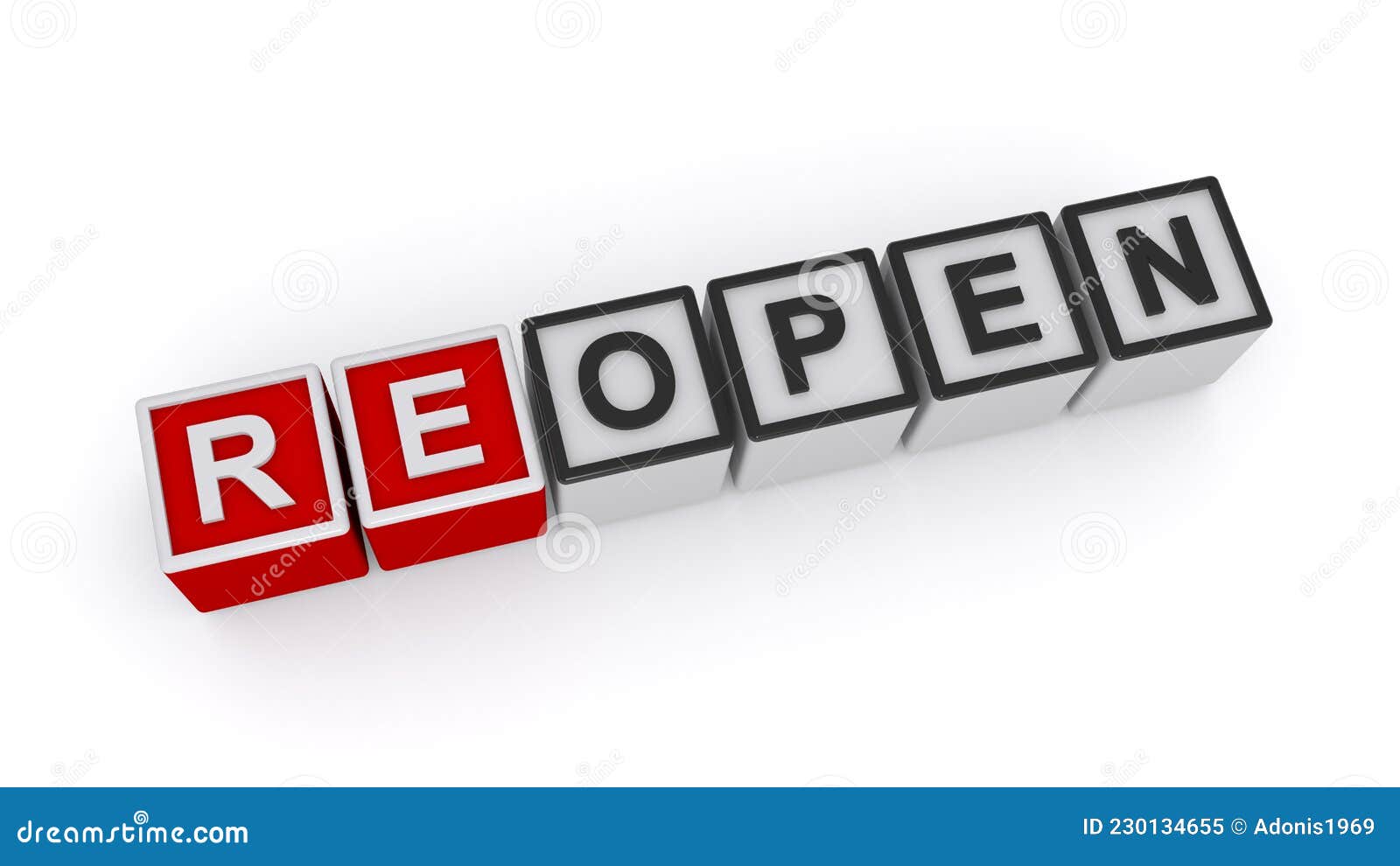 Reopen Word Block On White Royalty-Free Stock Photo | CartoonDealer.com ...