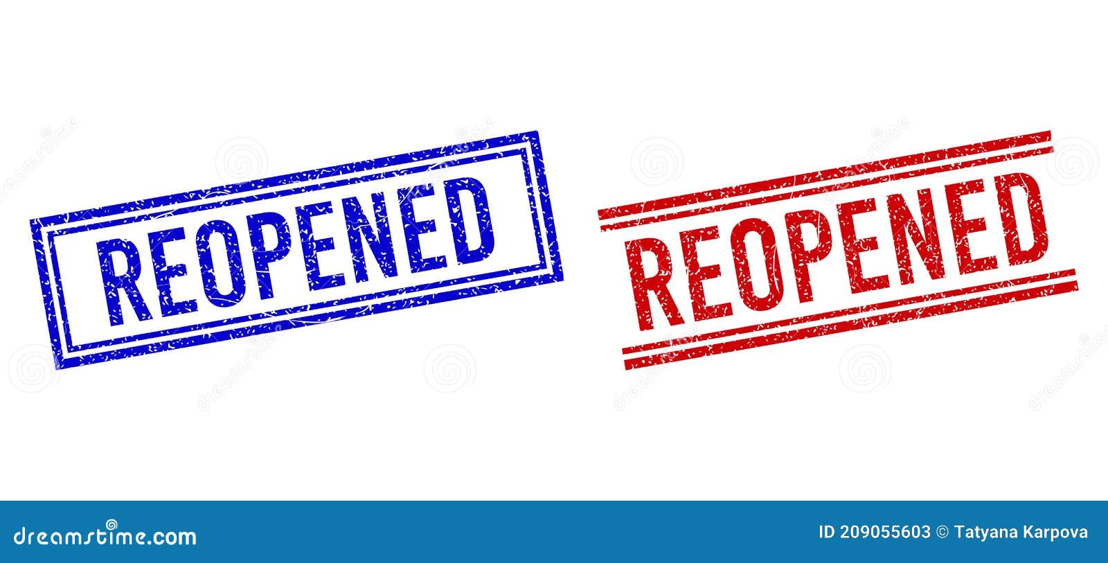 Distress Textured REOPENED Stamp Seals with Double Lines Stock ...