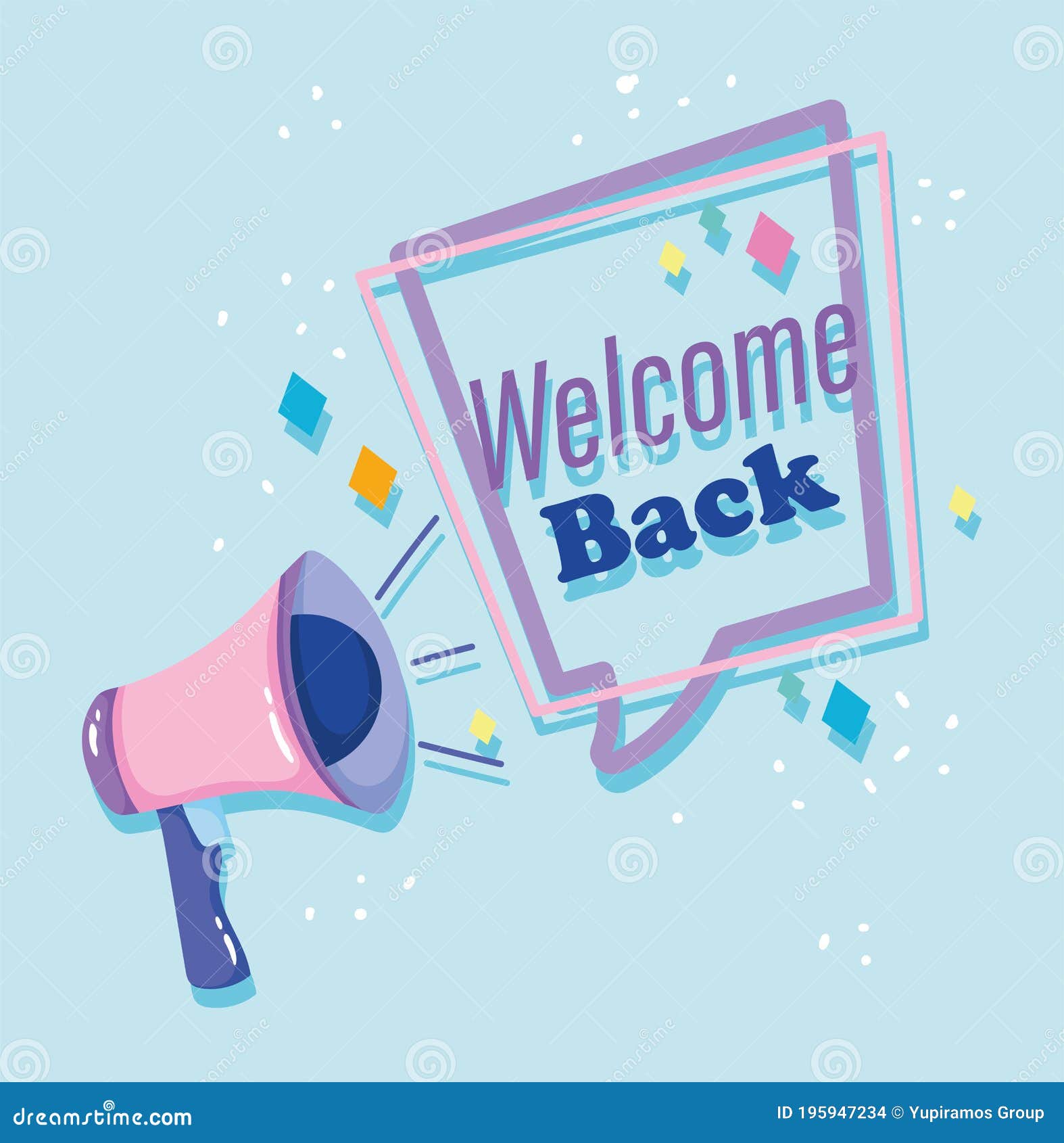 Reopening, Welcome Back Megaphone Phrase Speech Bubble Invitation ...