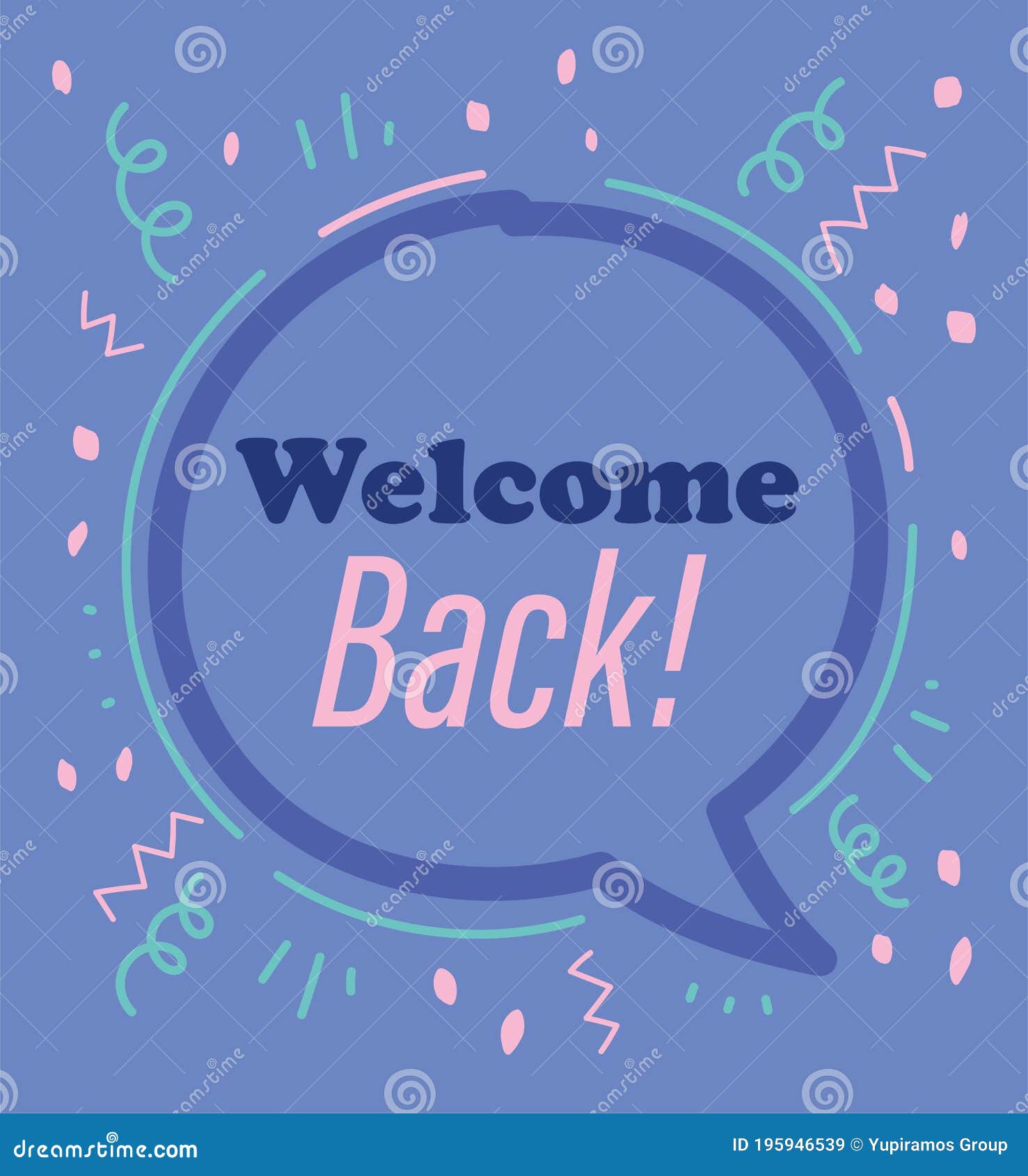 Reopening, Welcome Back Phrase Speech Bubble Purple Background Stock ...