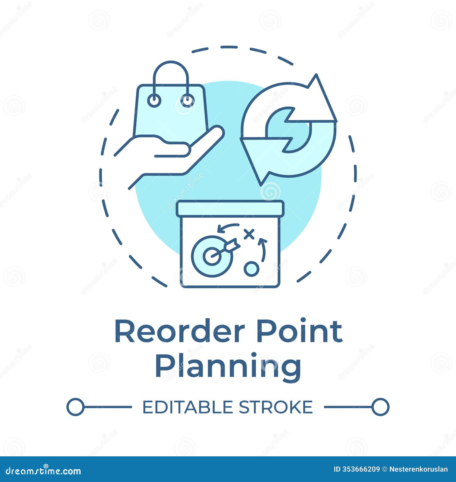 Reorder Point Planning Soft Blue Concept Icon Stock Illustration ...