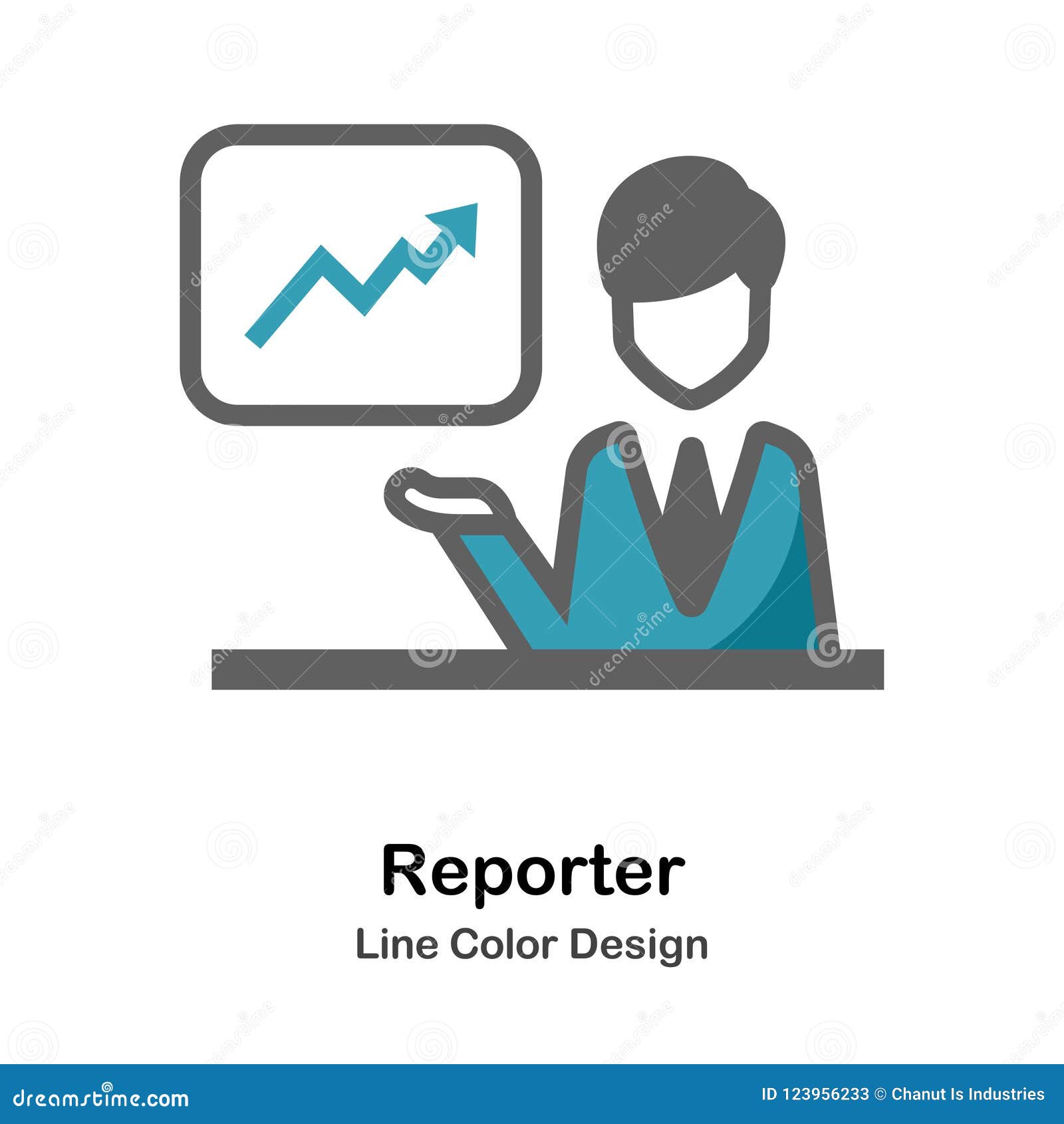 Repórter Flat Icon ilustração do vetor. Ilustração de jornalismo ...