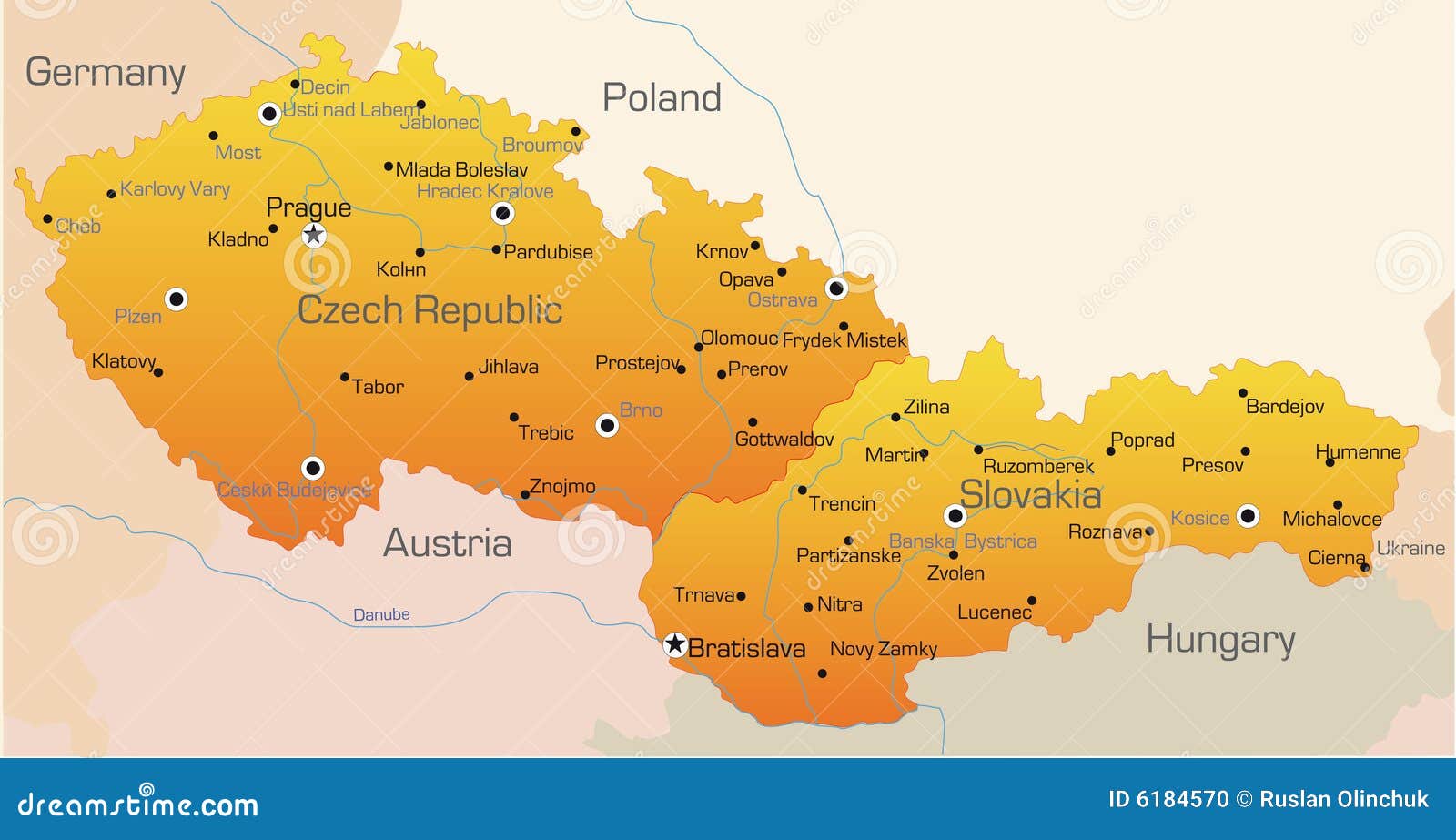 República Checa Y Eslovaquia Ilustración del Vector - Ilustración de ...