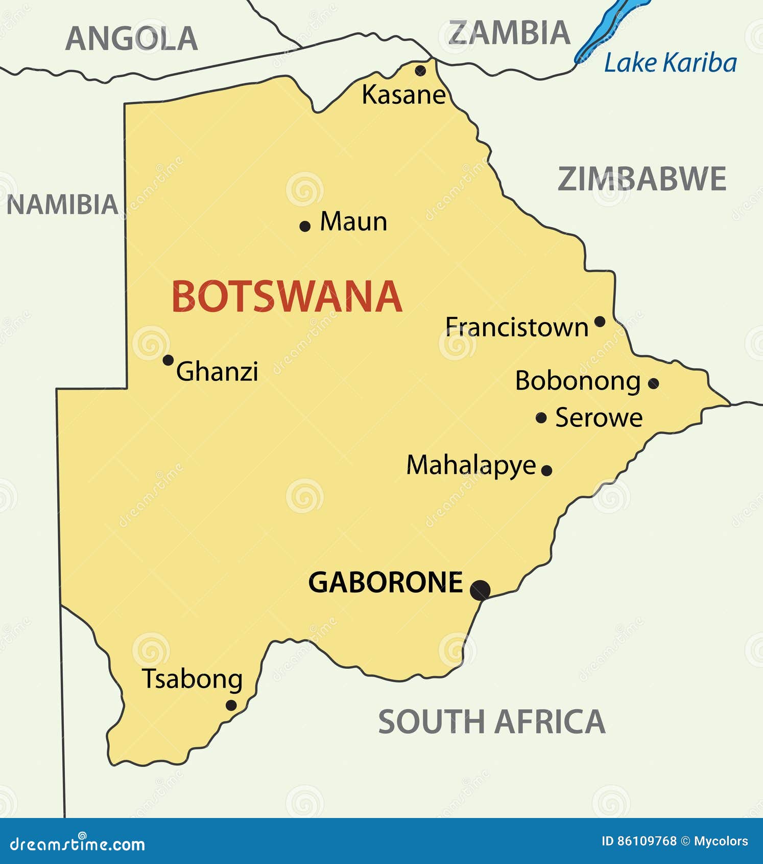 República De Botsuana - Mapa Del Vector Ilustración del Vector ...