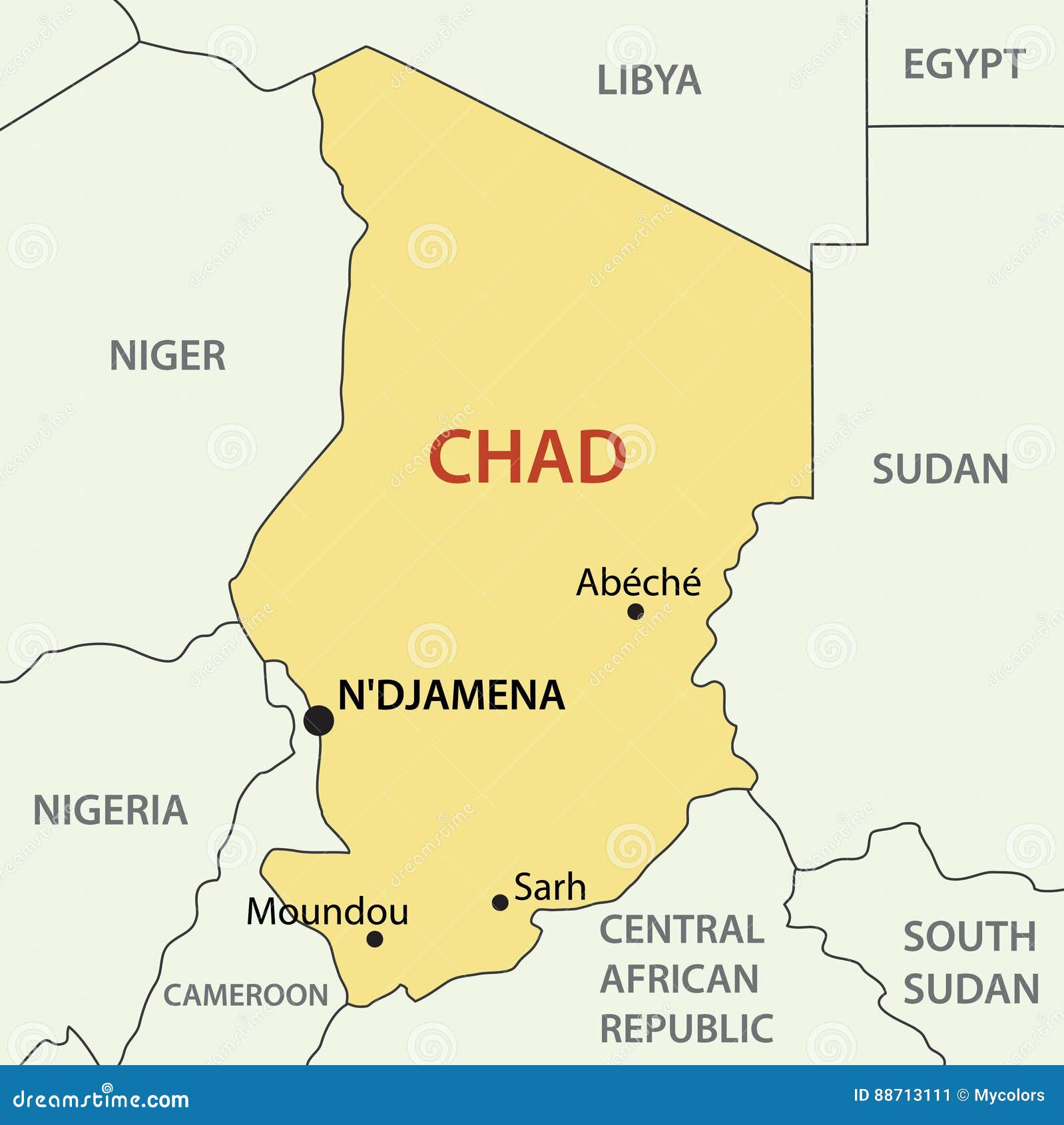 República De Chade - Mapa Do Vetor Ilustração do Vetor - Ilustração de ...