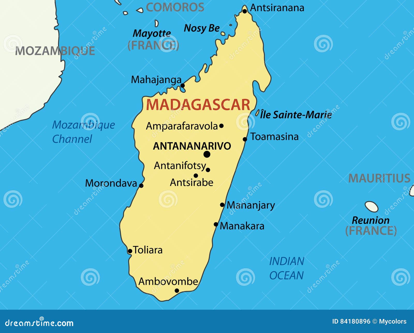 República De Madagascar - Mapa Del País Ilustración del Vector ...