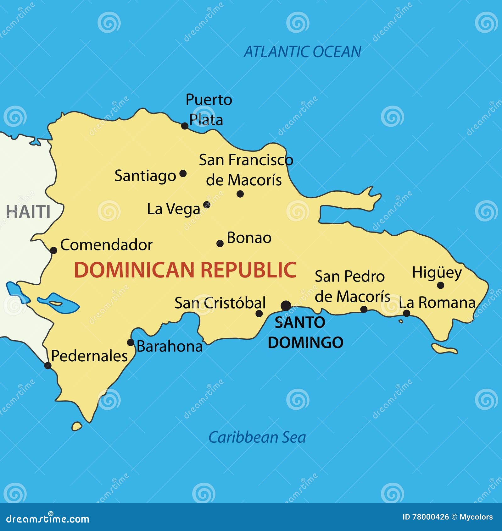 República Dominicana - Mapa Del País Ilustración del Vector ...