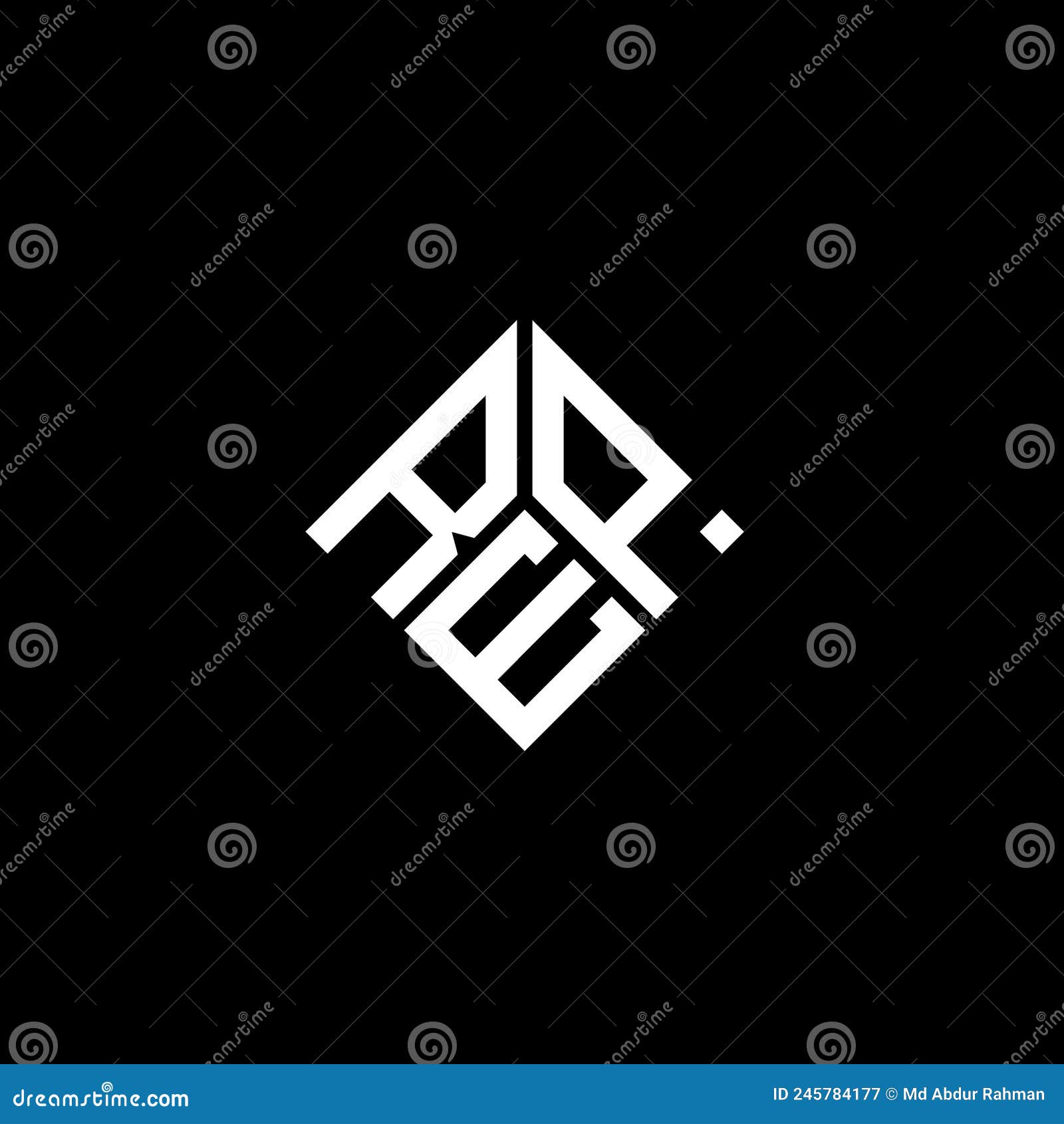 REP Letter Logo Design on Black Background. REP Creative Initials ...