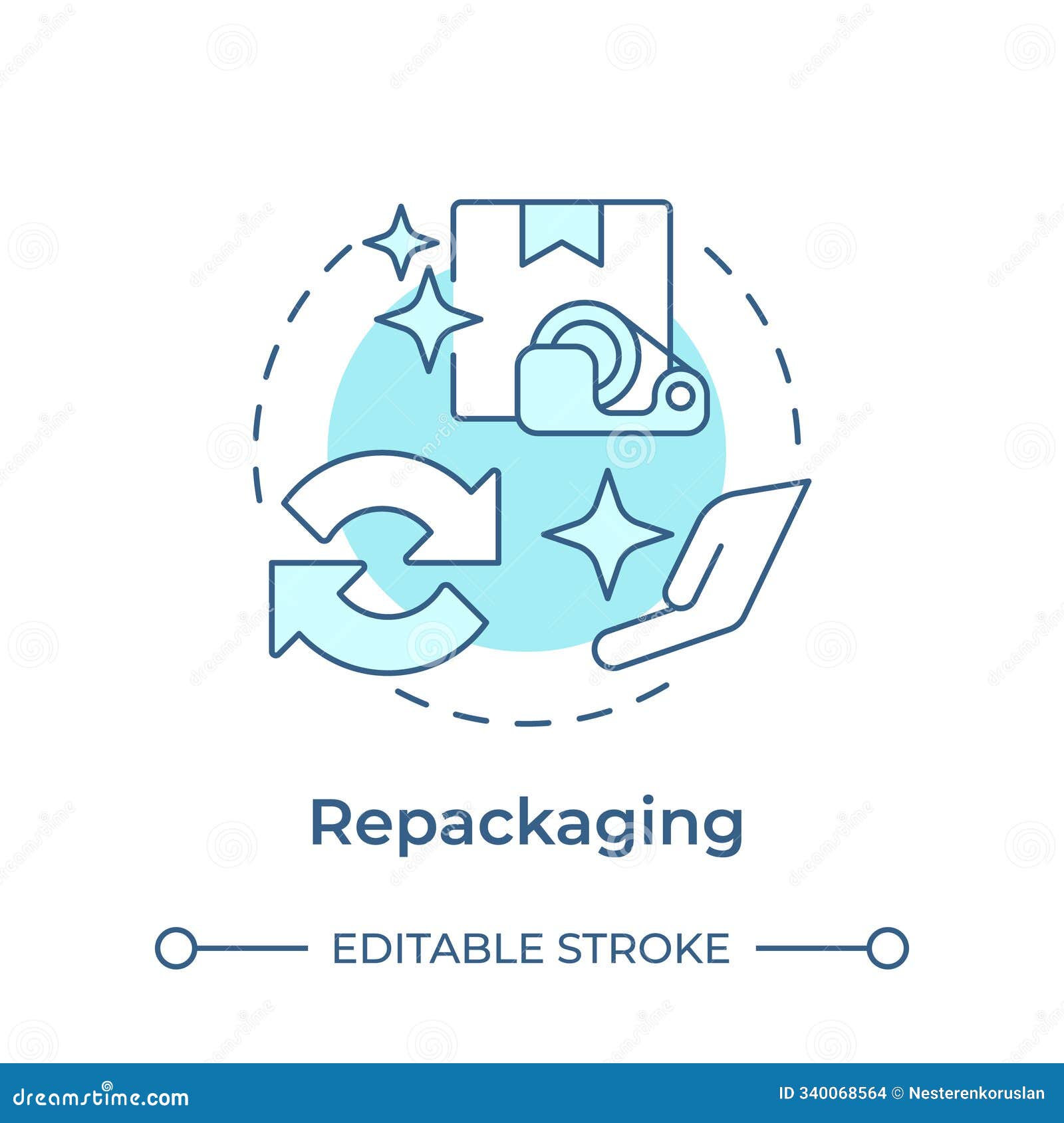 Repackaging Soft Blue Concept Icon Stock Illustration - Illustration of ...