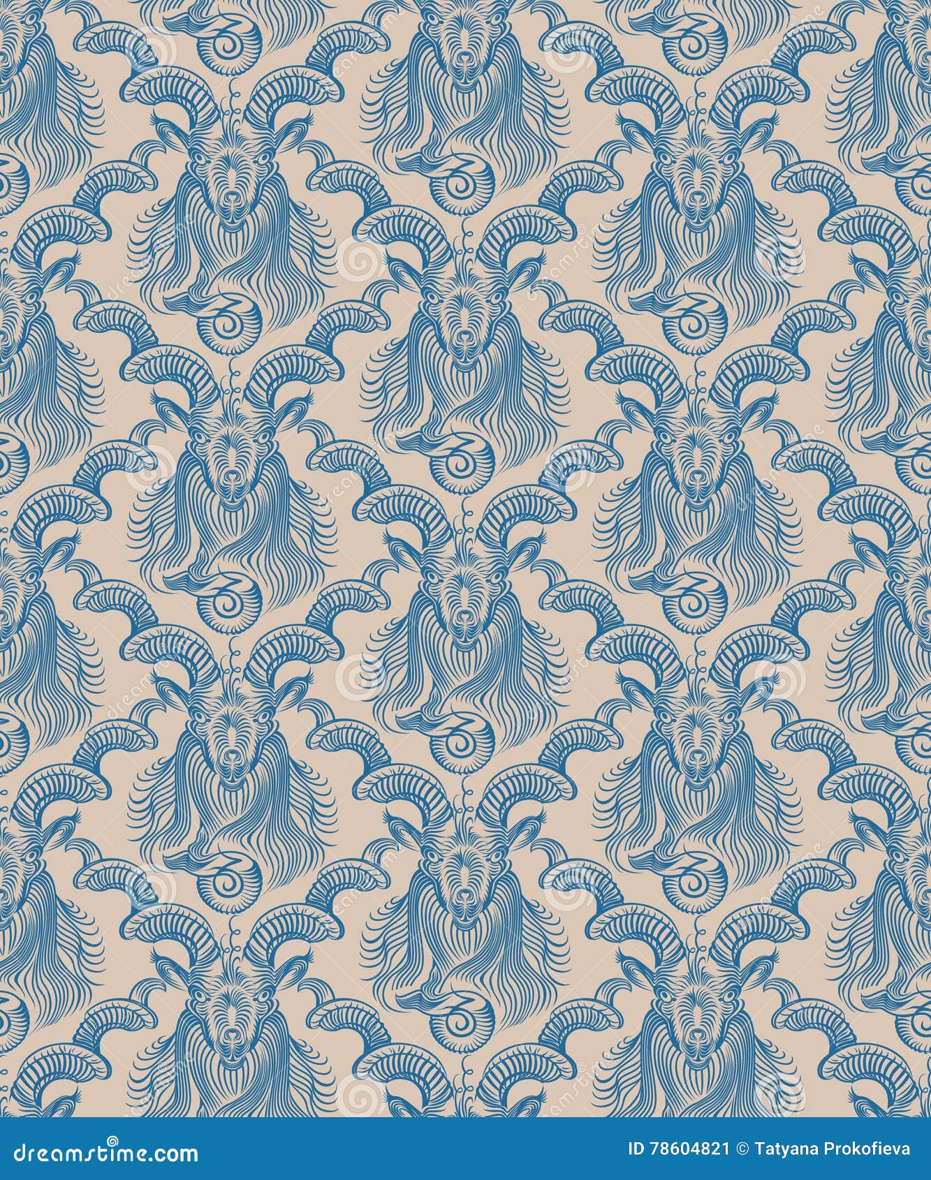 Repaint Seamless Pattern: Wall Wallpaper Capricorn Stock Illustration ...