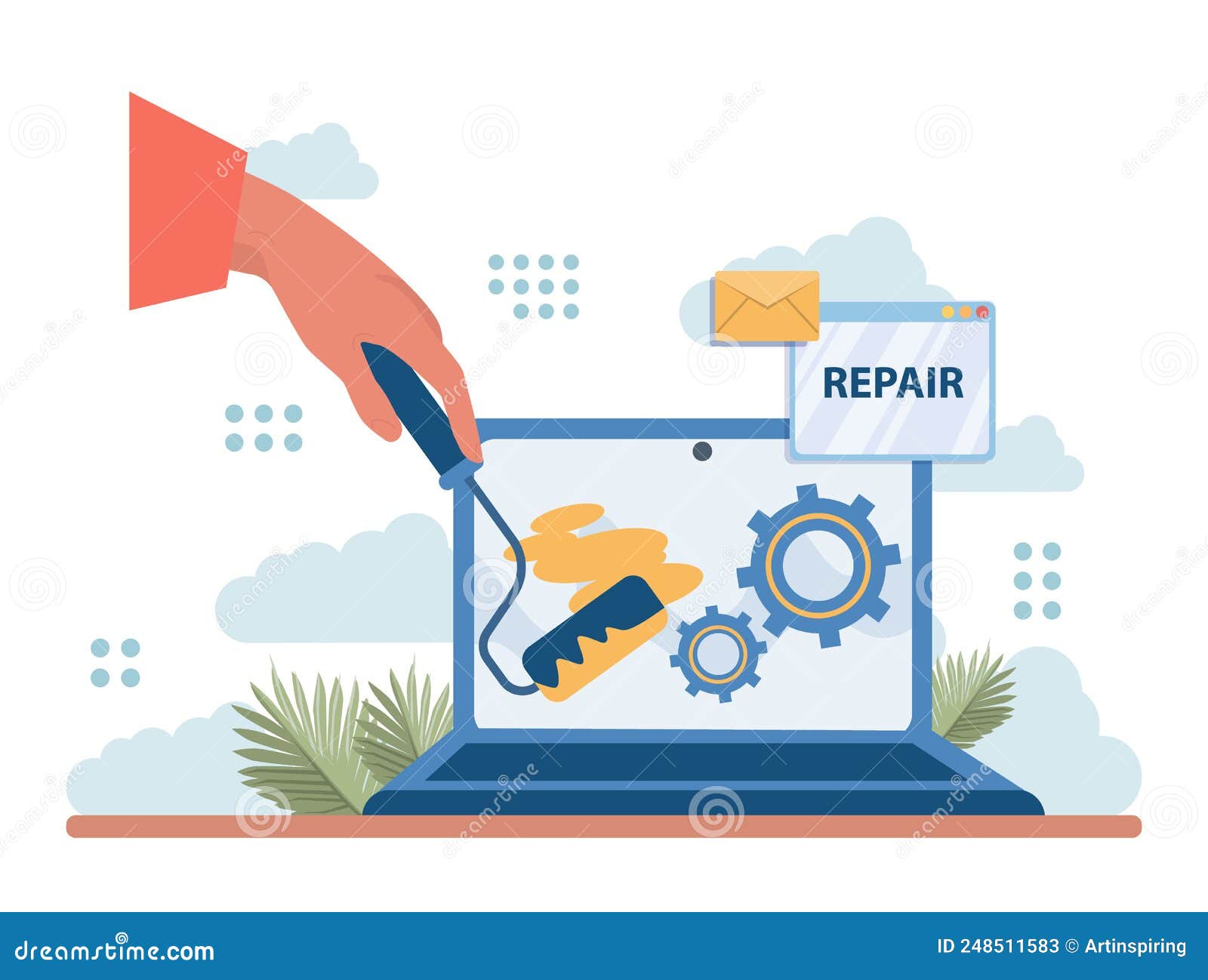 Repair Abstract Concept. Troubleshooting and Rehabilitation Stock ...