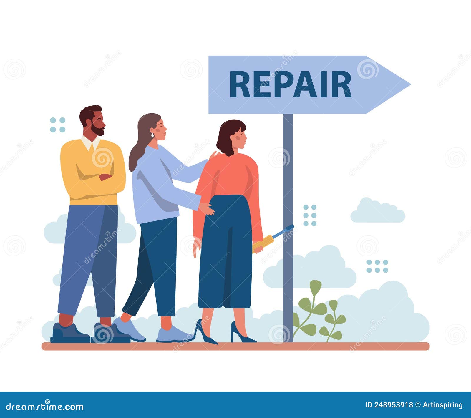 Repair Abstract Concept. Troubleshooting and Rehabilitation Stock ...