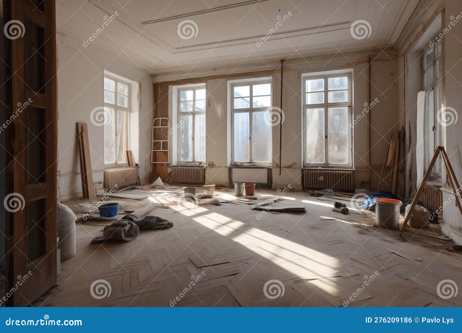 Repair of Apartments. AI Generated Stock Photo - Image of wall ...