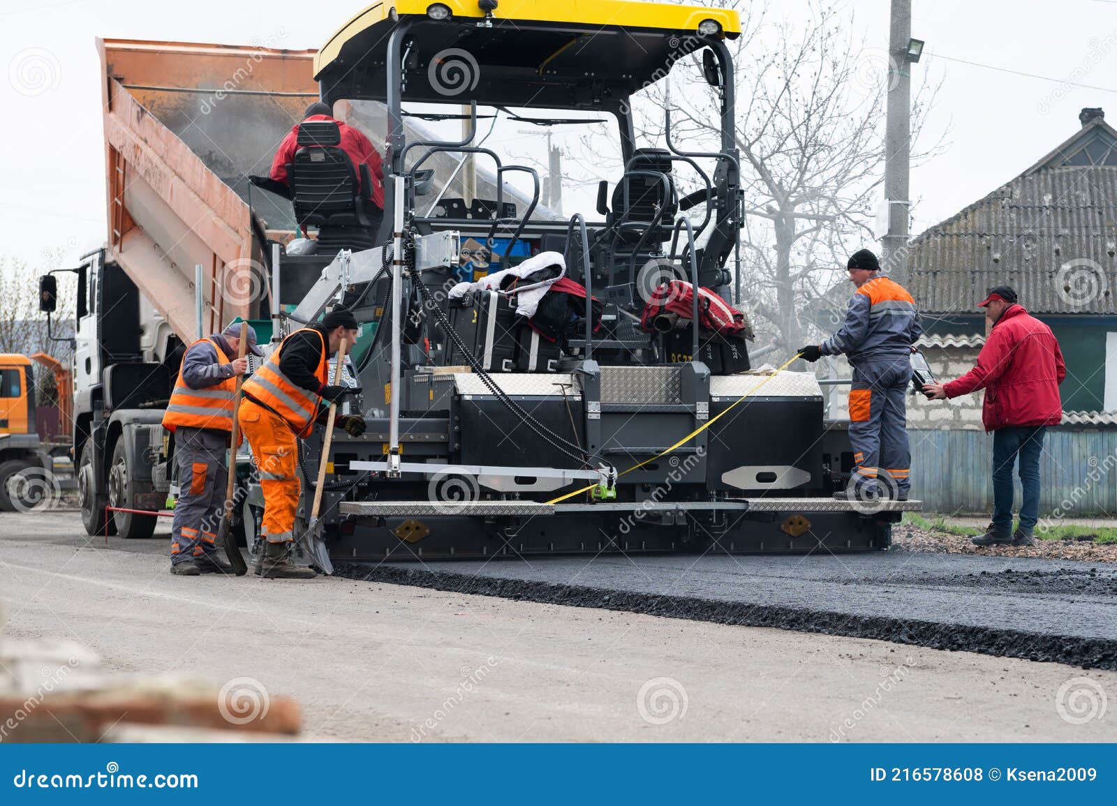 Repair of a Asphalt Road with Fresh Asphalt Editorial Stock Photo ...