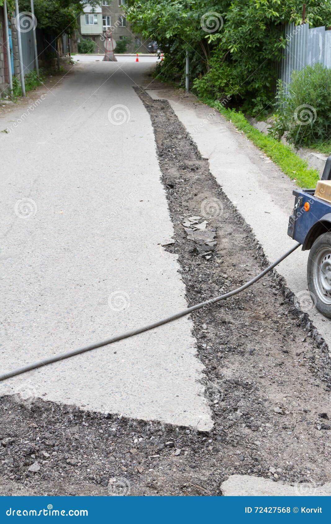 Repair of Asphalt on the Road Stock Photo - Image of machinery, lane ...