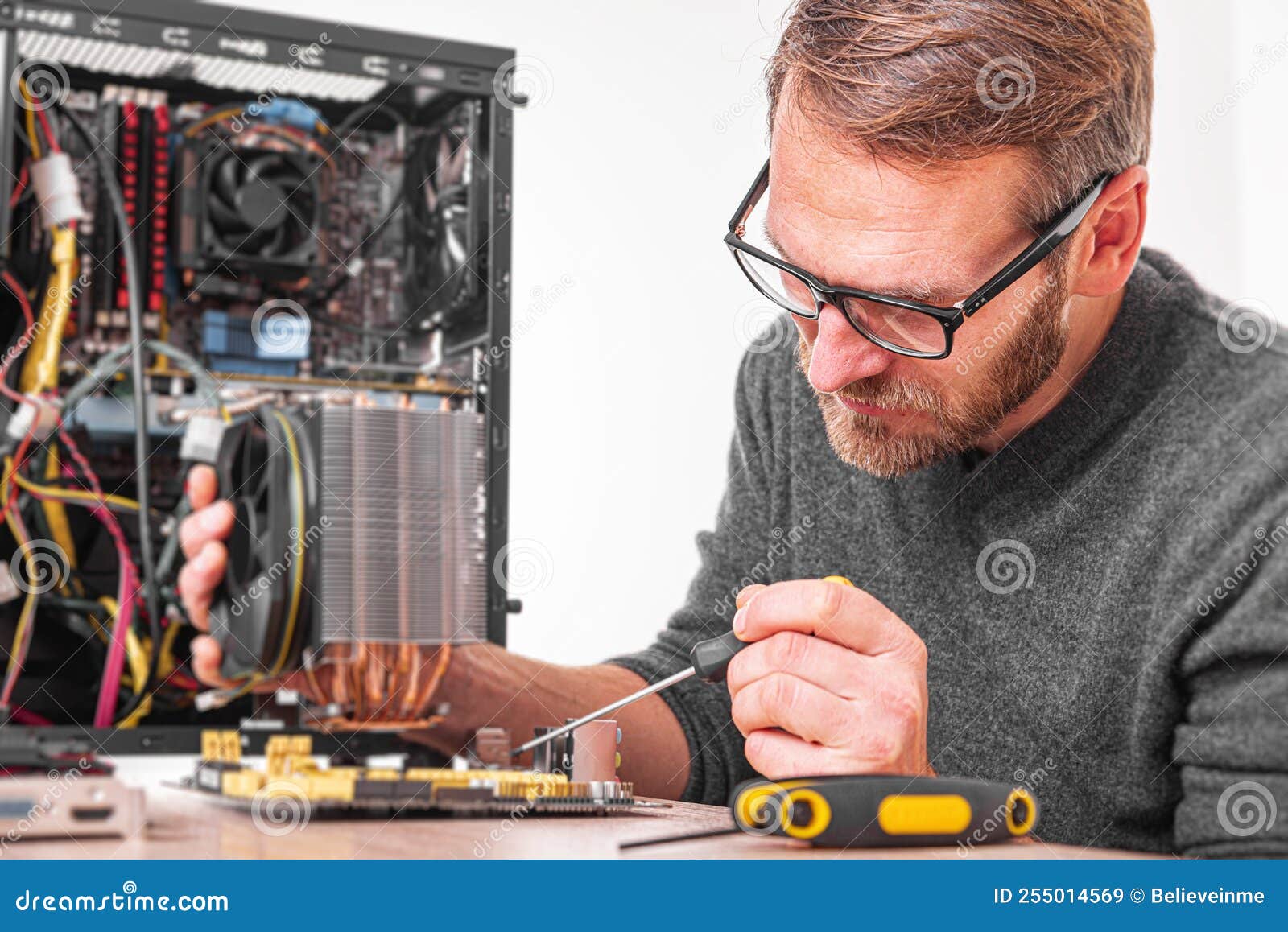 Repair, Assembly and Restoration of Personal Computers Stock Image ...