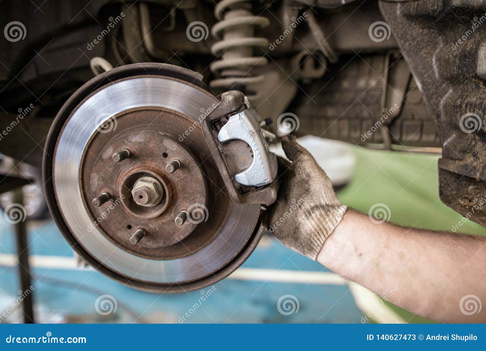 Repair of Brake System on Car Wheels Stock Image - Image of transport ...