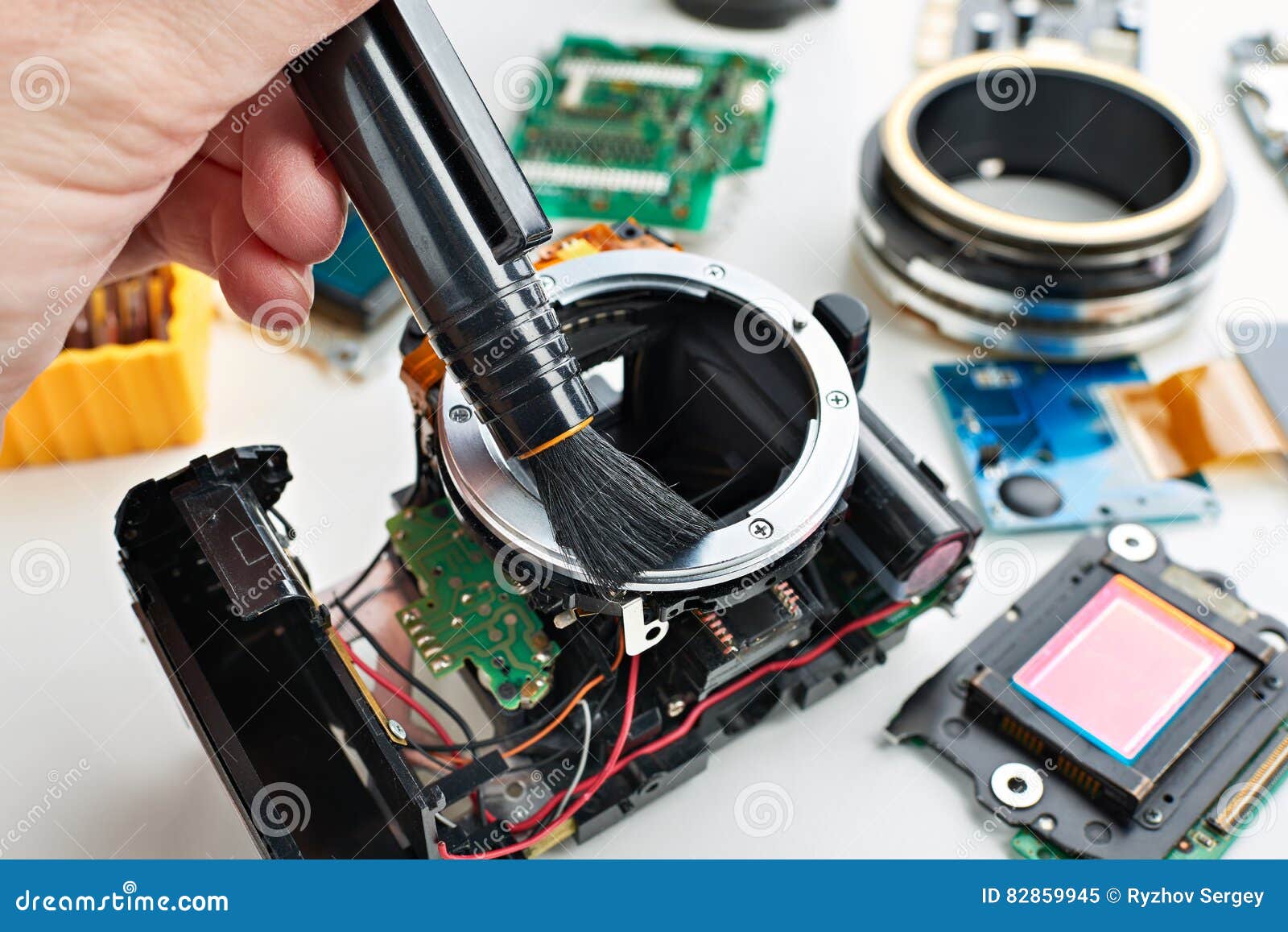 Repair Broken Digital SLR Camera in Service Stock Image - Image of ...
