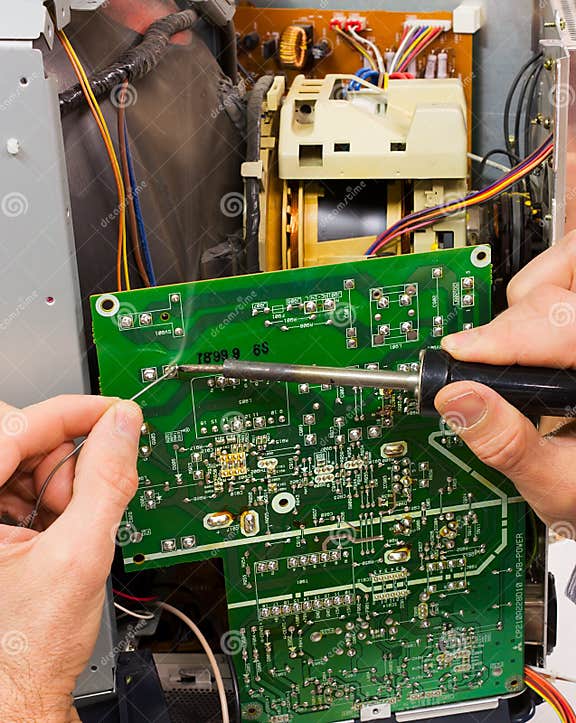 Repair of circuit board stock photo. Image of engineering - 13351418