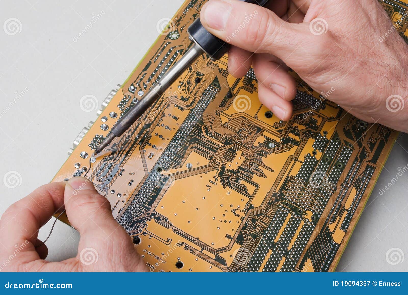 Repair of circuit board stock image. Image of chip, detail - 19094357