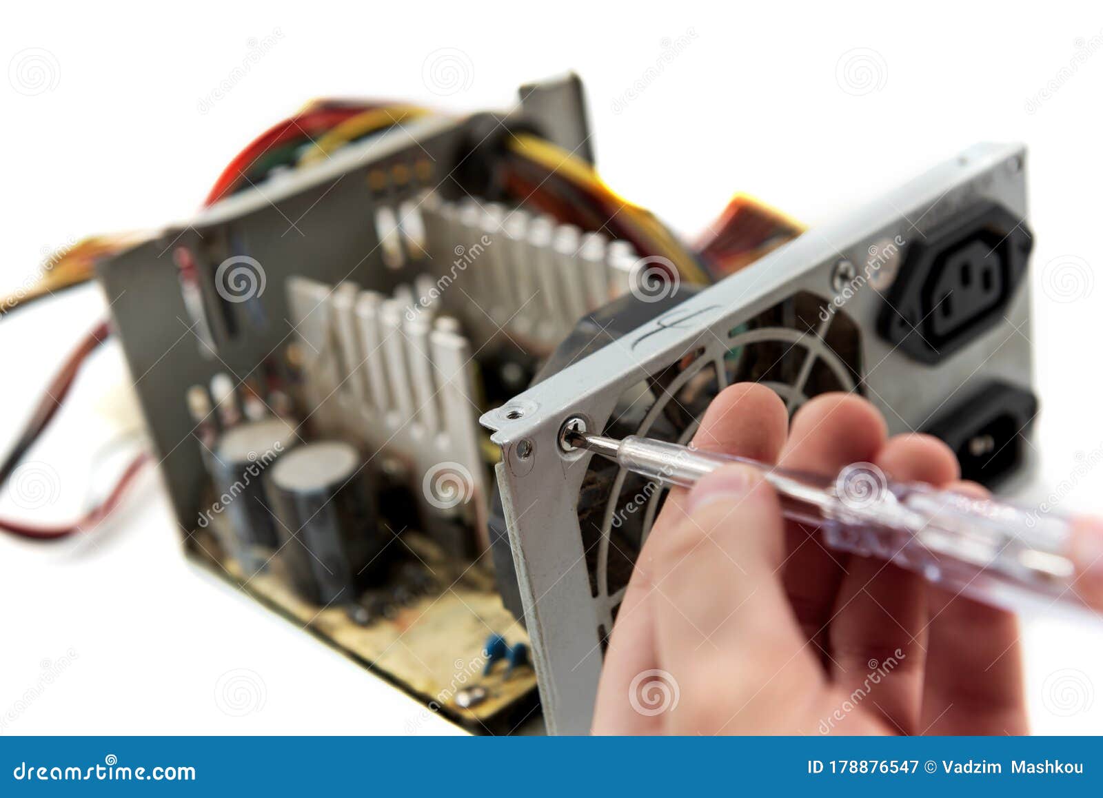 Repair and Cleaning of the Power Supply of a Personal Computer Stock ...