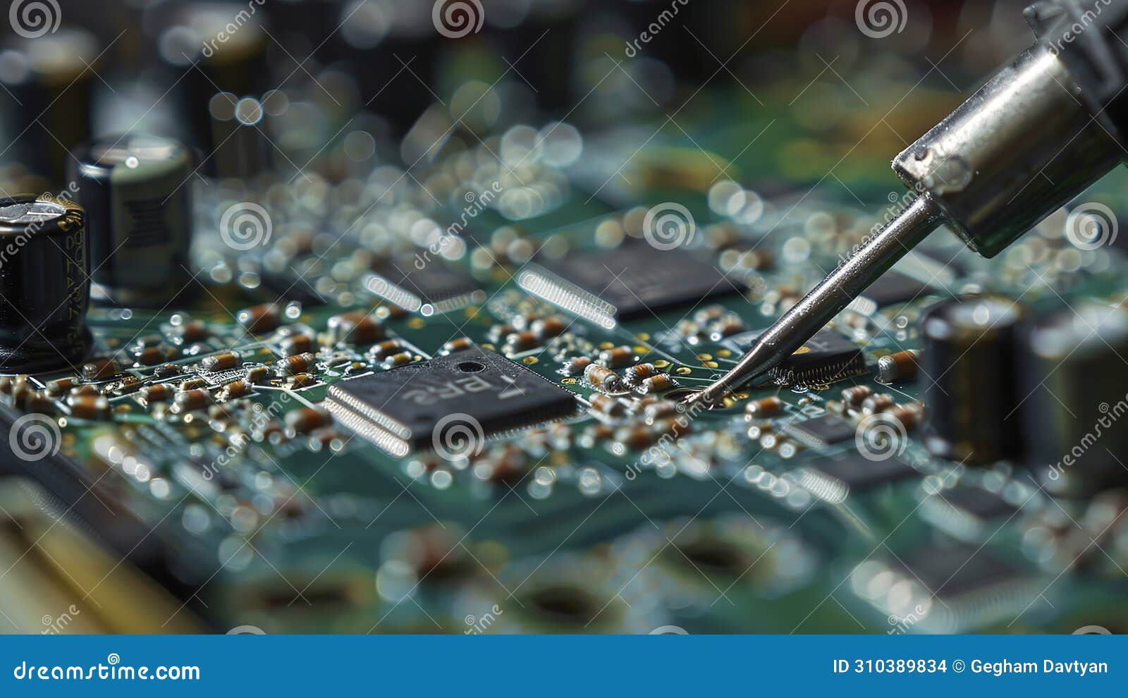 Repair of a Computer, Close Up of a Computer Board Soldering with ...