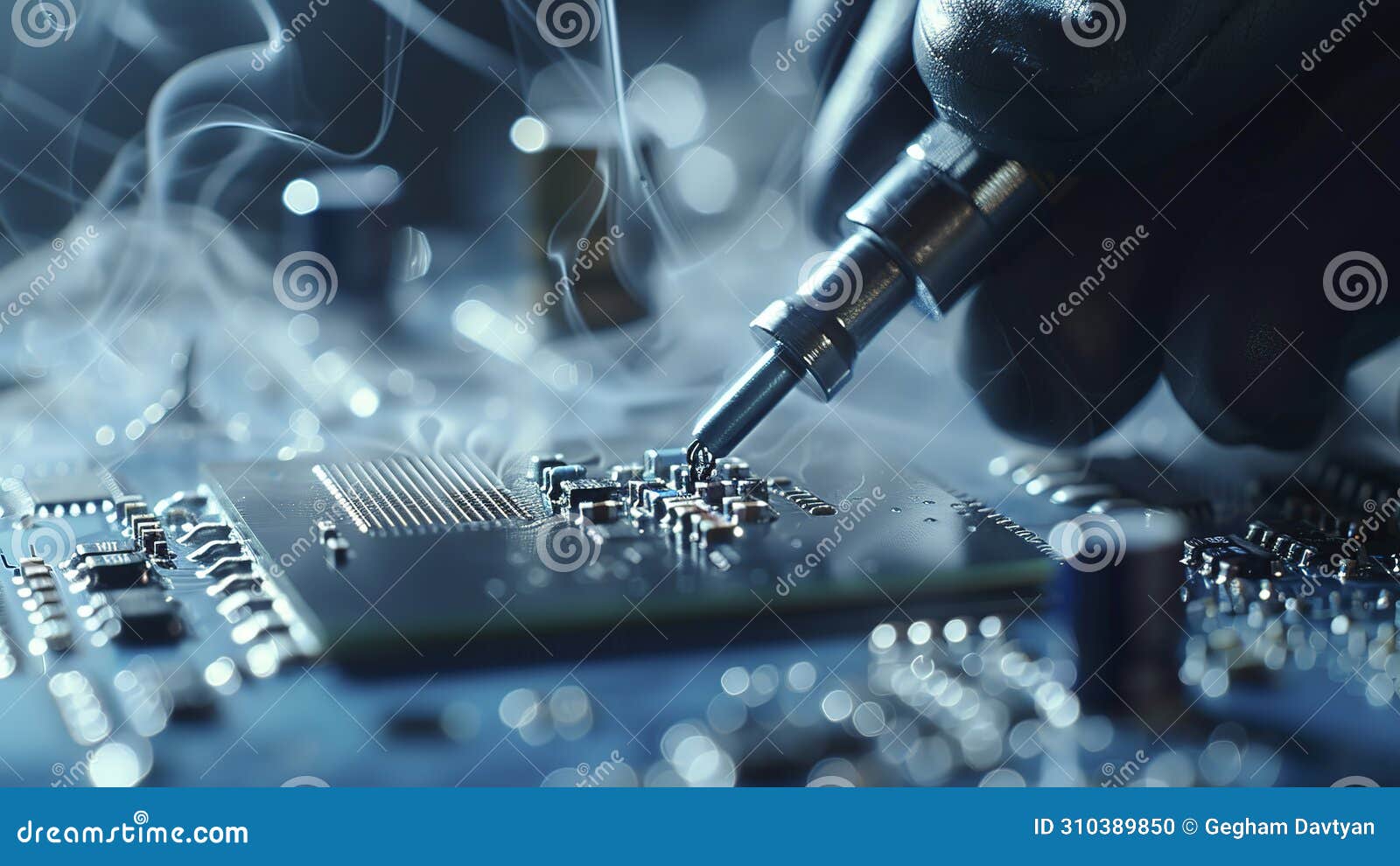 Repair of a Computer, Close Up of a Computer Board Soldering with ...