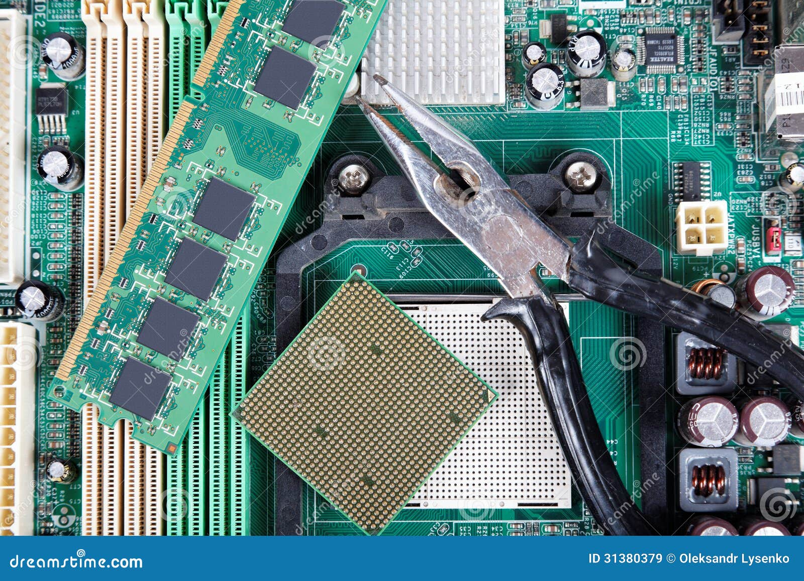 Repair of Computer Equipment Stock Image - Image of mainboard ...