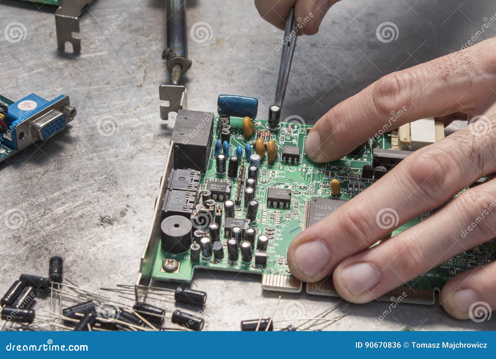 Repair of Computer Hardware. Modem Repair. Replacement of the Capacitor ...