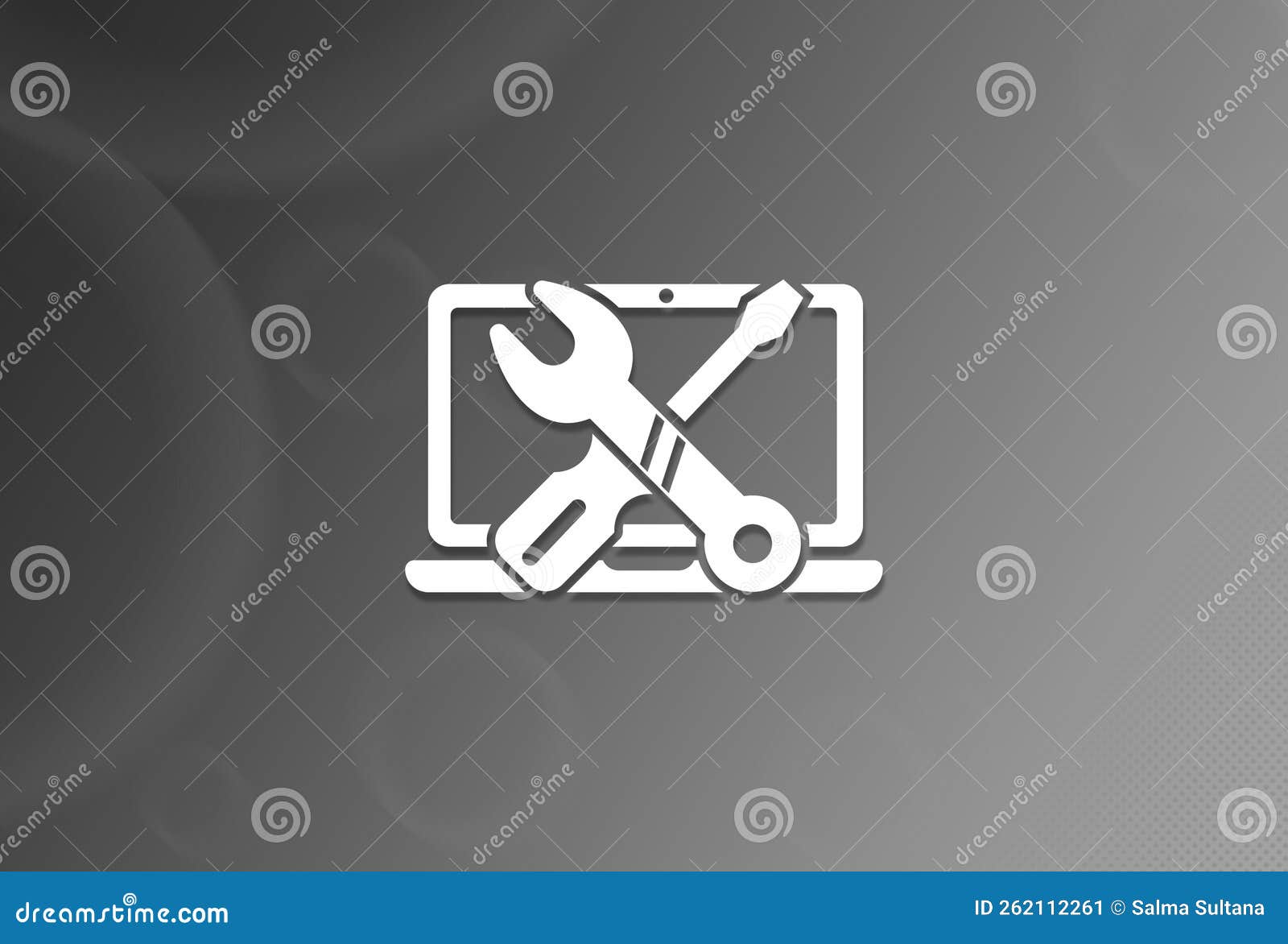 Repair computer icon stock illustration. Illustration of blue - 262112261