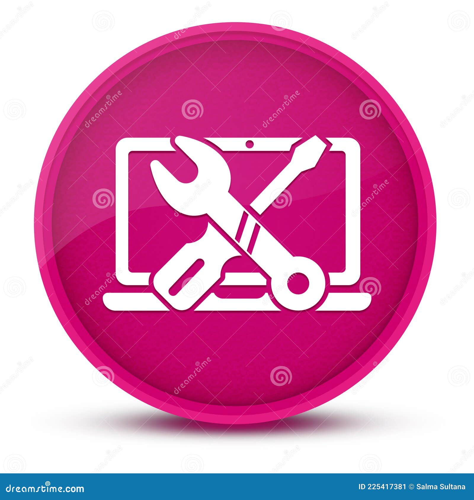 Repair Computer Luxurious Glossy Pink Round Button Abstract Stock ...