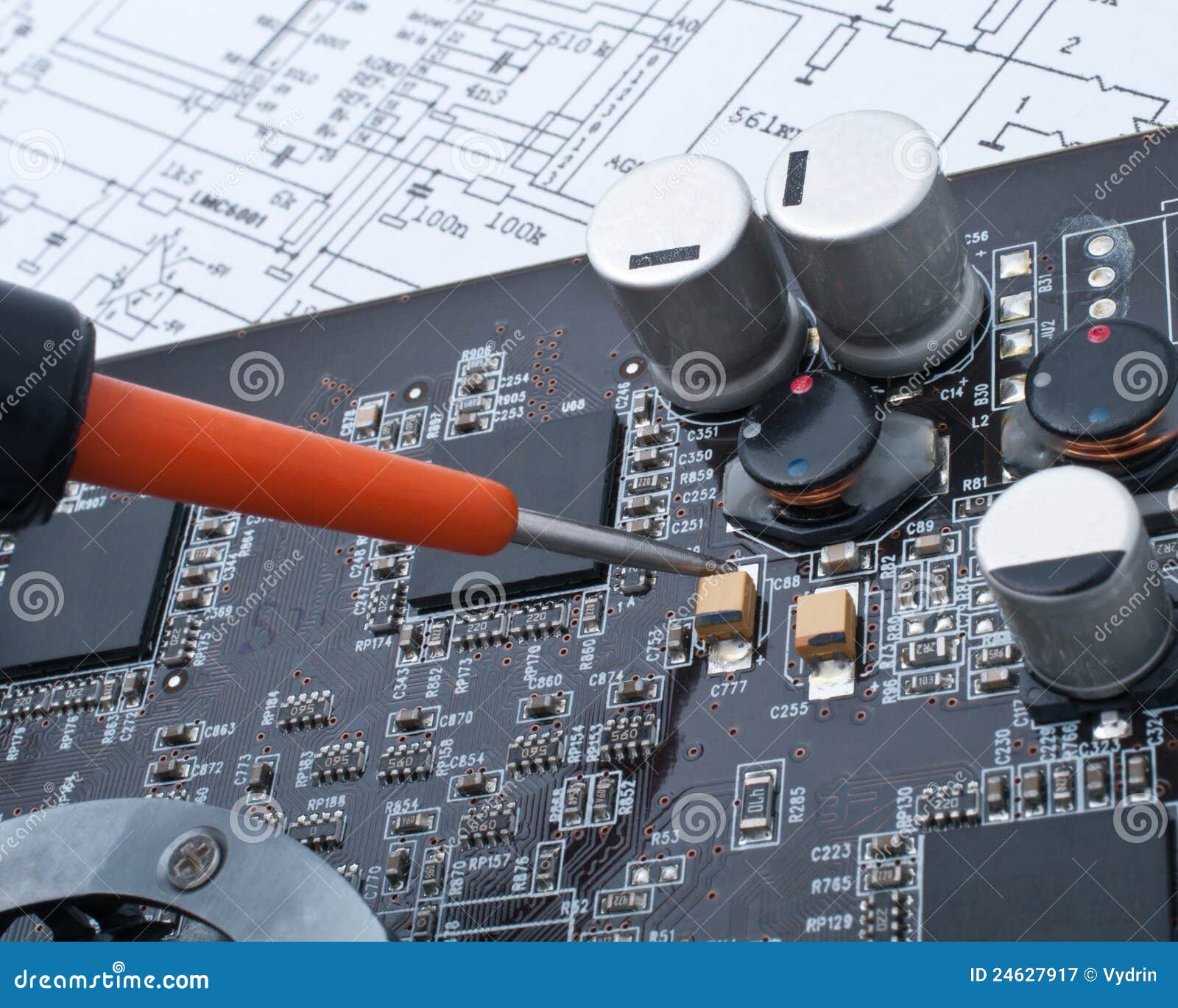 Repair a Computer Surface-mounted Board Stock Image - Image of working ...