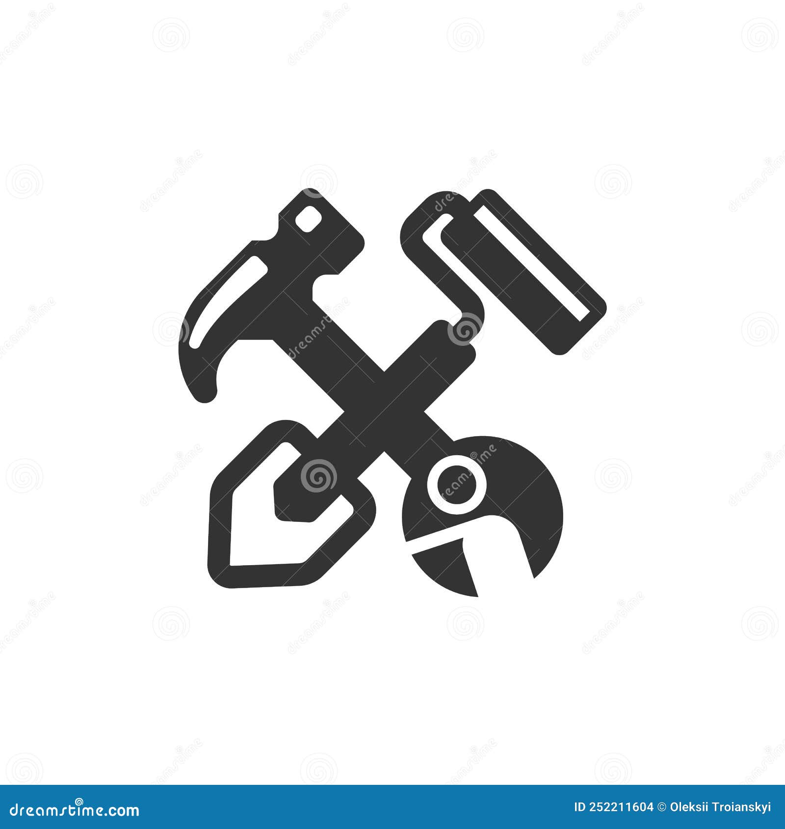 Repair and Construction Simple Icon. Vector Builder Master Logo ...