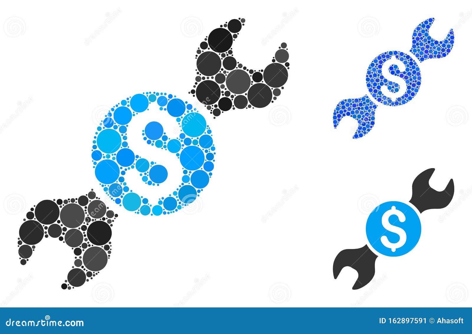 Repair Cost Mosaic Icon of Spheric Items Stock Illustration ...