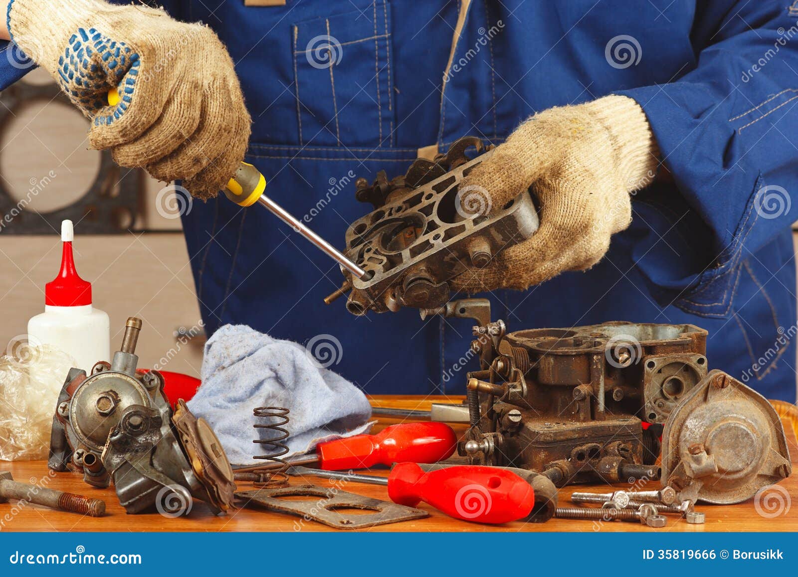 Repair of Details Engine in the Workshop Stock Photo - Image of motion ...