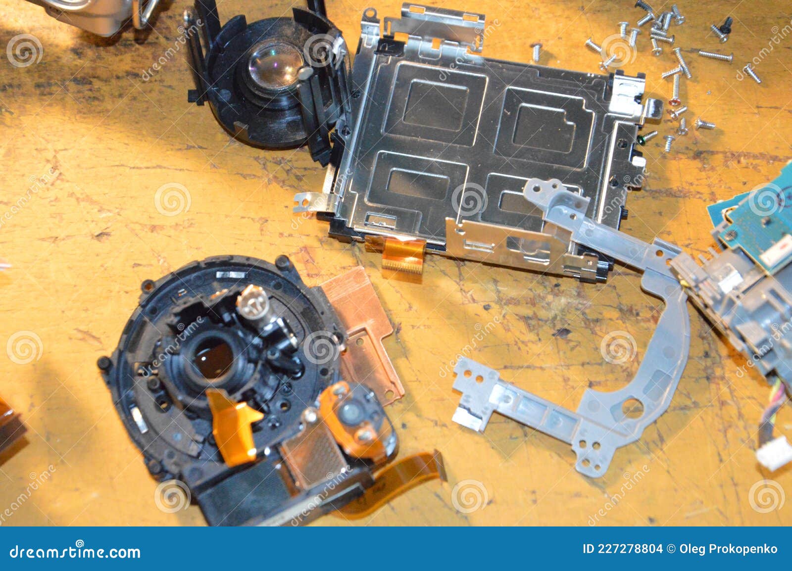Repair and Disassembly of a Digital Camera Stock Photo - Image of ...