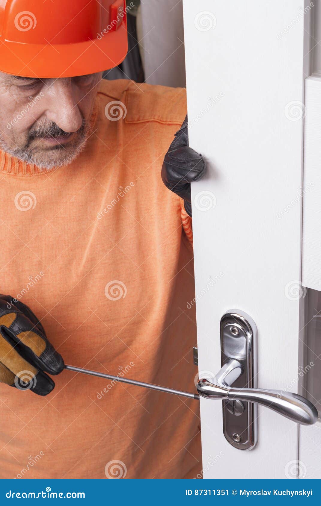 Repair door lock stock image. Image of manual, home, handyman - 87311351