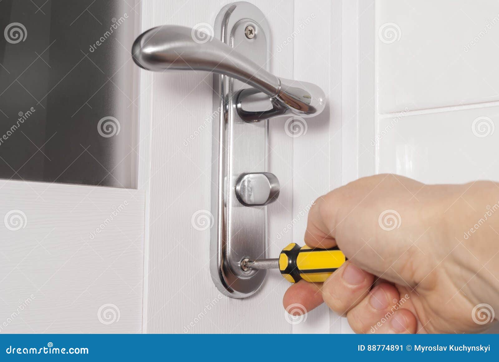 Repair door lock stock image. Image of adult, repairing - 88774891